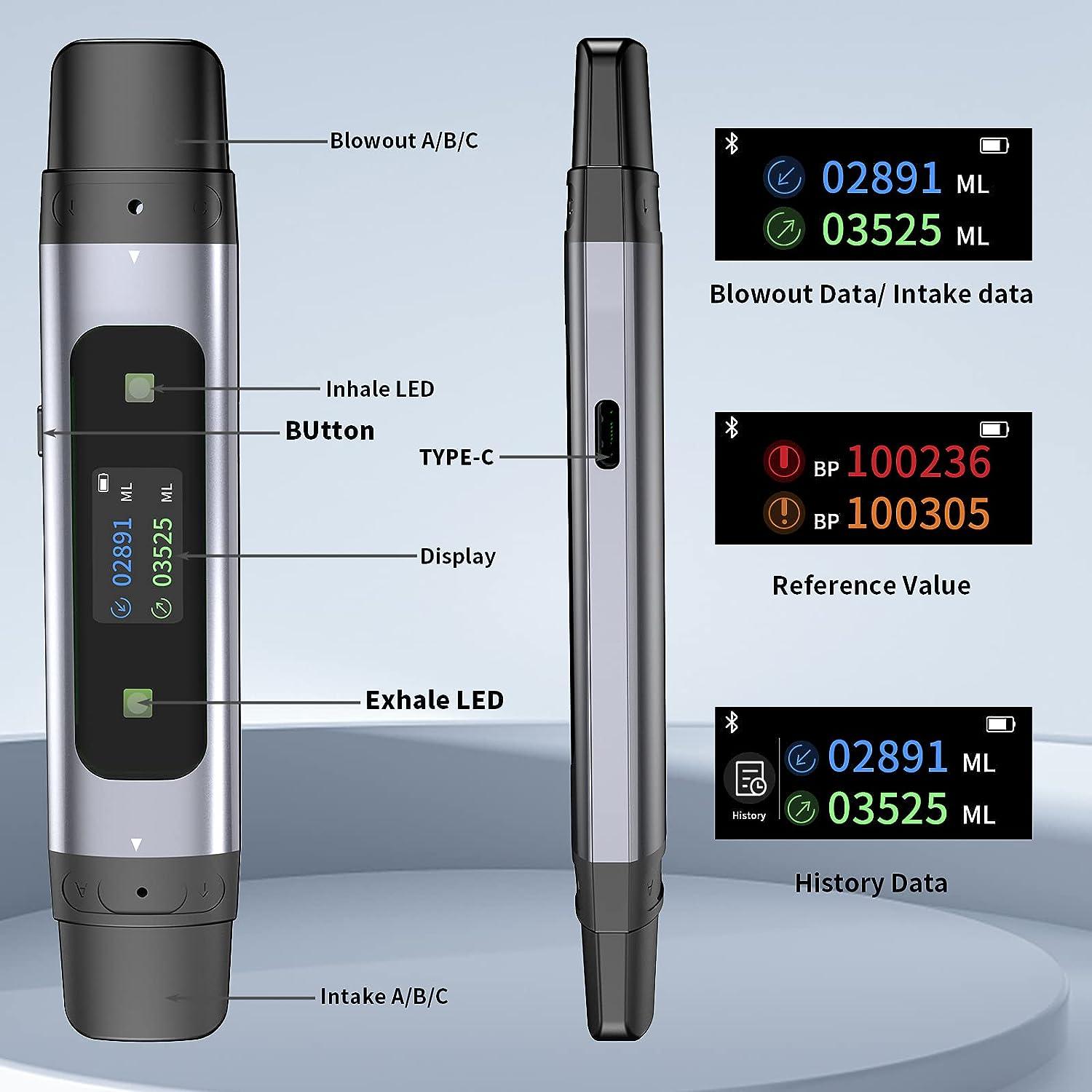 Smart Breathing Trainer with Guided App - Personal Breathing Test ...