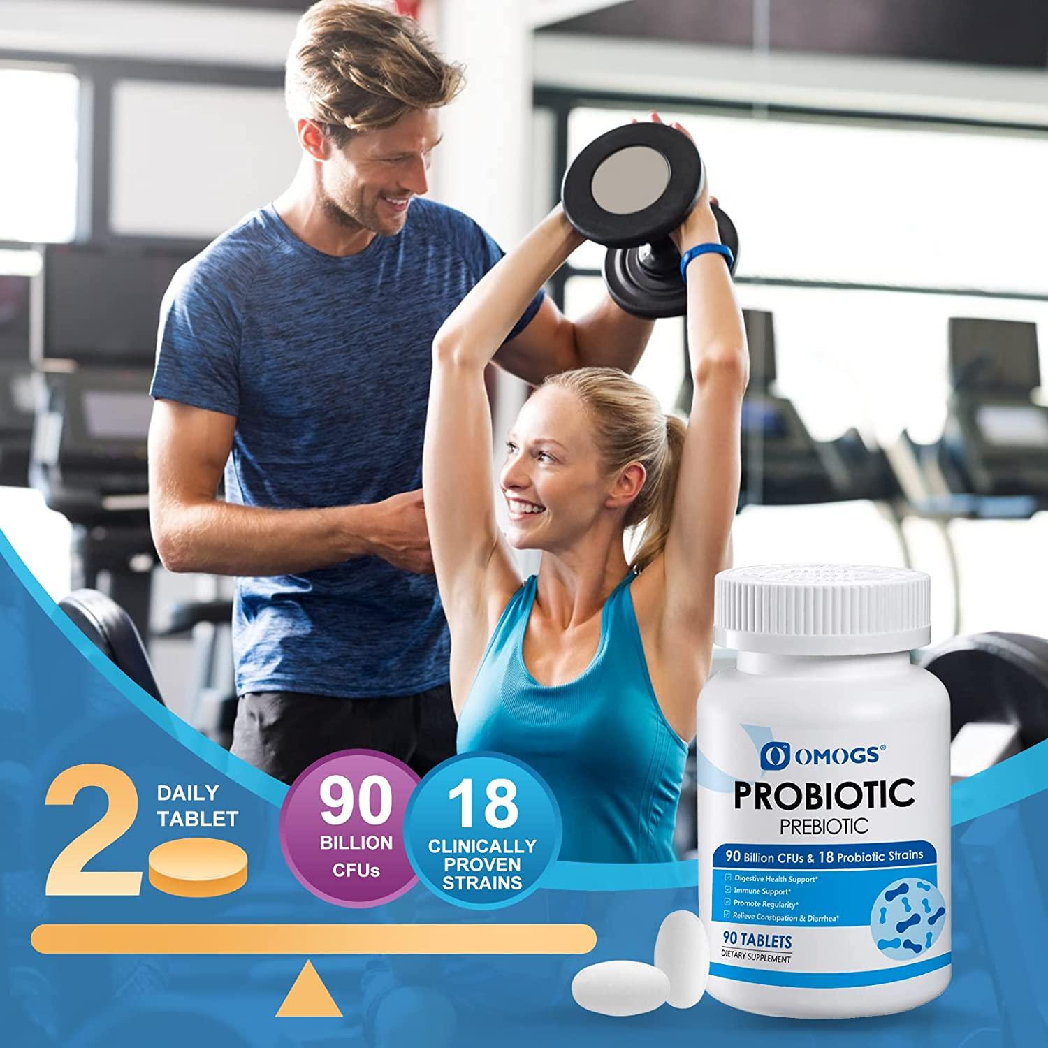 OMOGS Probiotics 90 Billion CFUs | 18 Strains with Organic Prebiotic ...