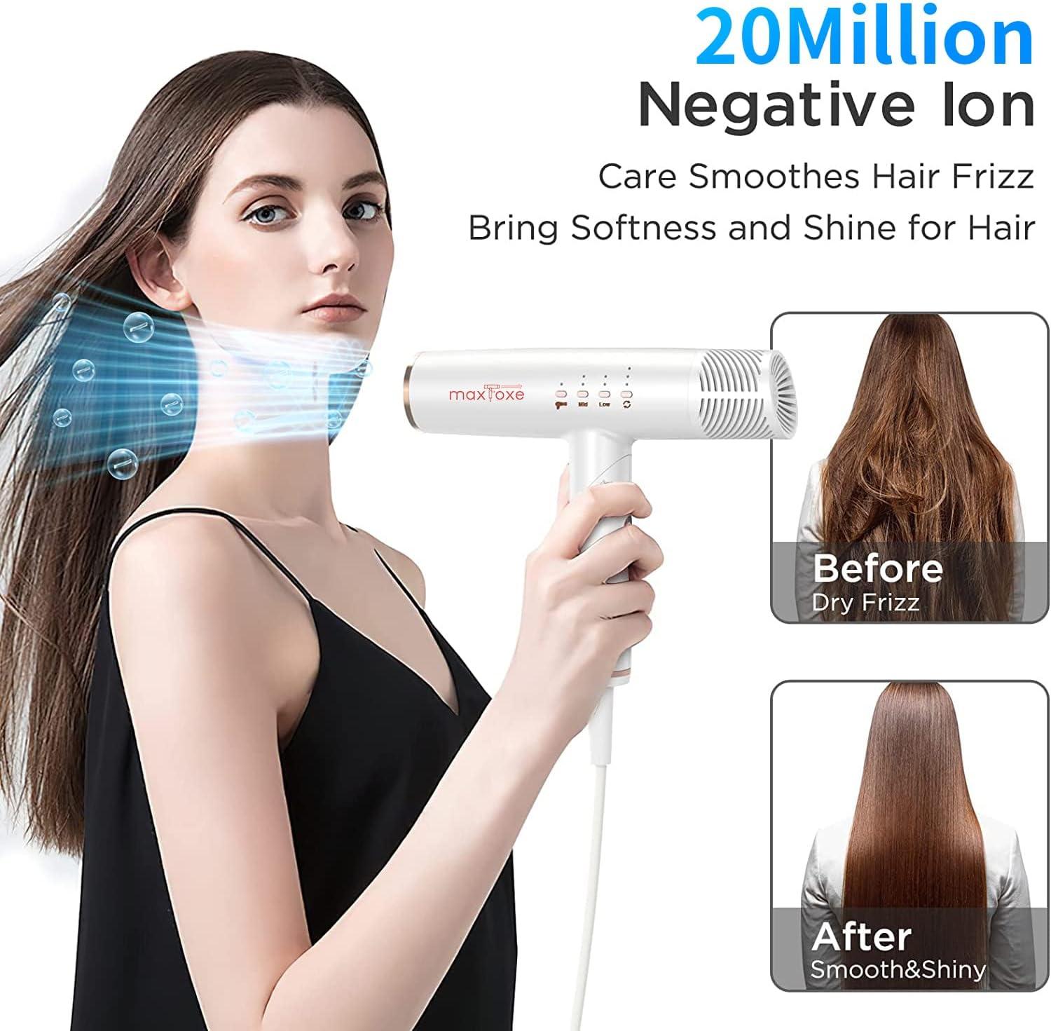 Buy Women's Hair Dryer Set - 9 Modes Foldable Ionic Blow Dryer with ...