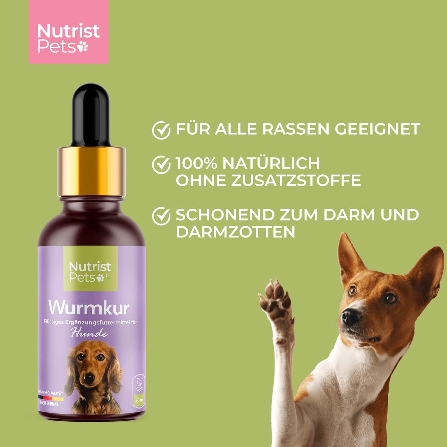 Nutrist NEW: Vegan Natural Worm Treatment for Dogs - Herbal Liquid for ...