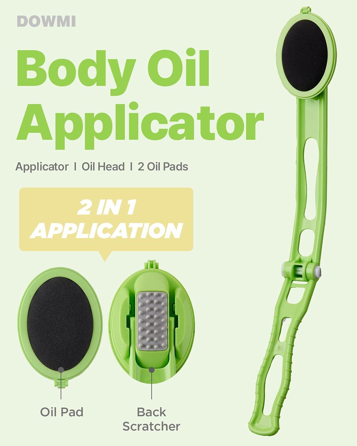 Body Oil Applicator - 2nd Gen Foldable Long Curved Handle Replaceable ...