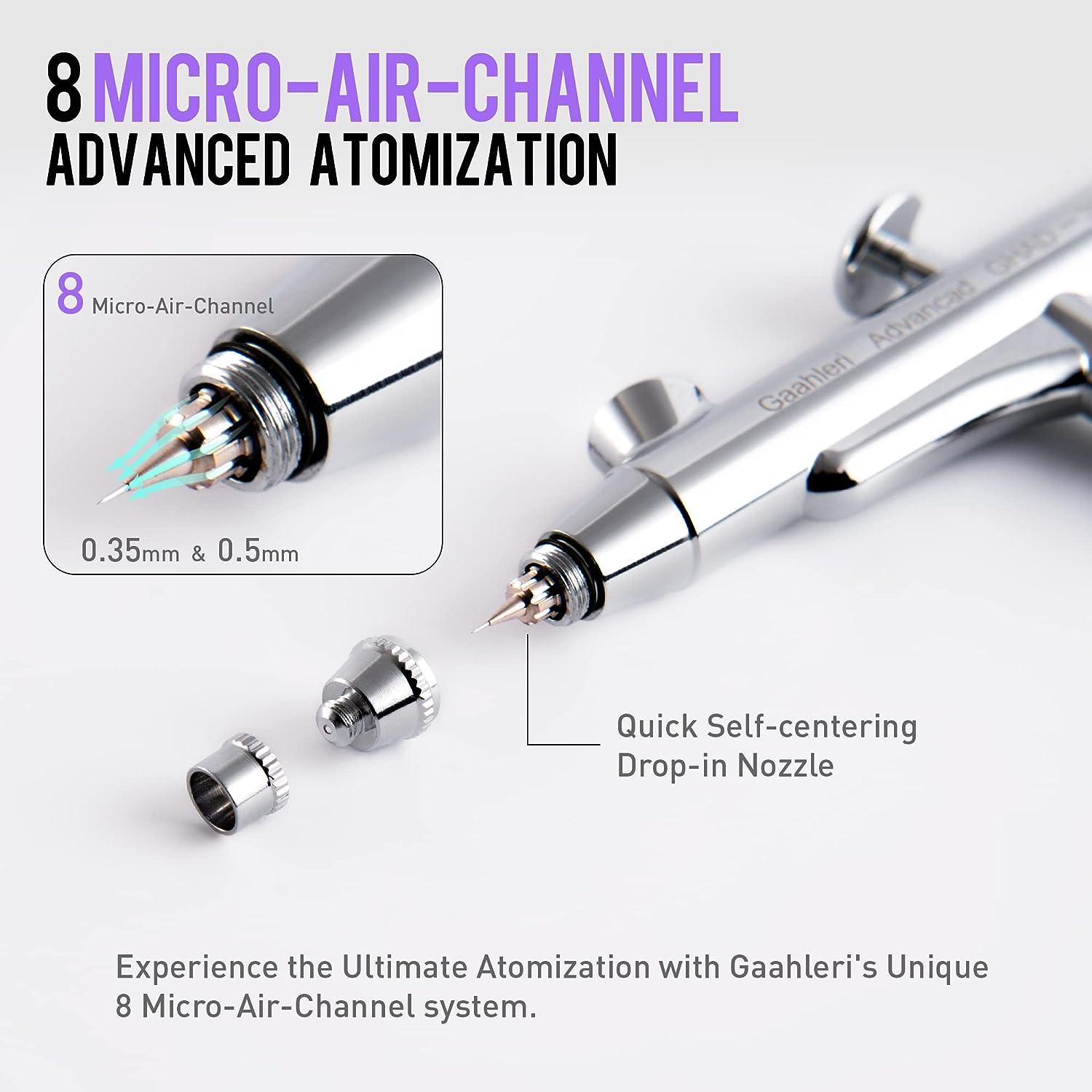 Gaahleri Airbrush Kit | Dual-Action Gravity Airbrush Gun with 1/2 & 1/4 ...
