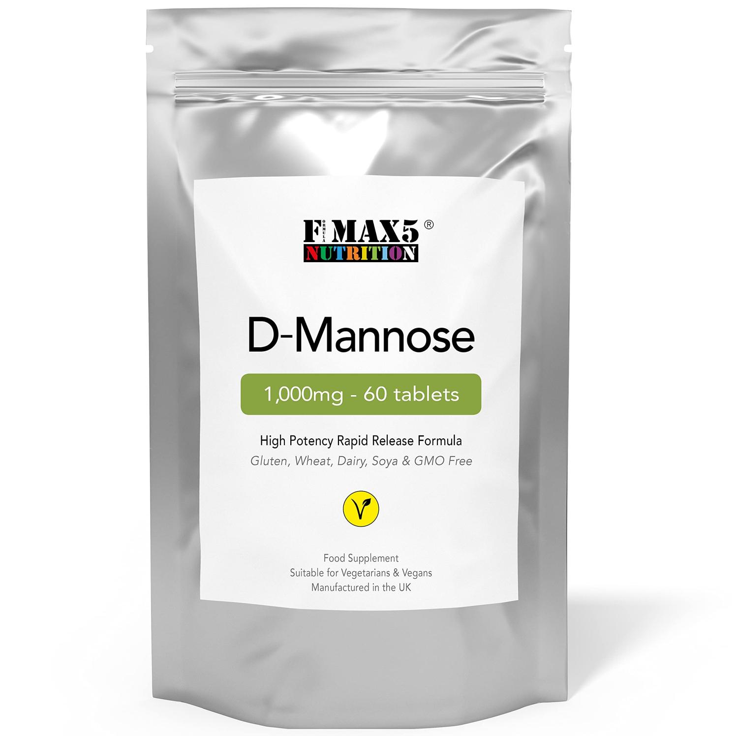 D-Mannose 1000mg Tablets | High Strength for Men & Women | Vegetarian ...