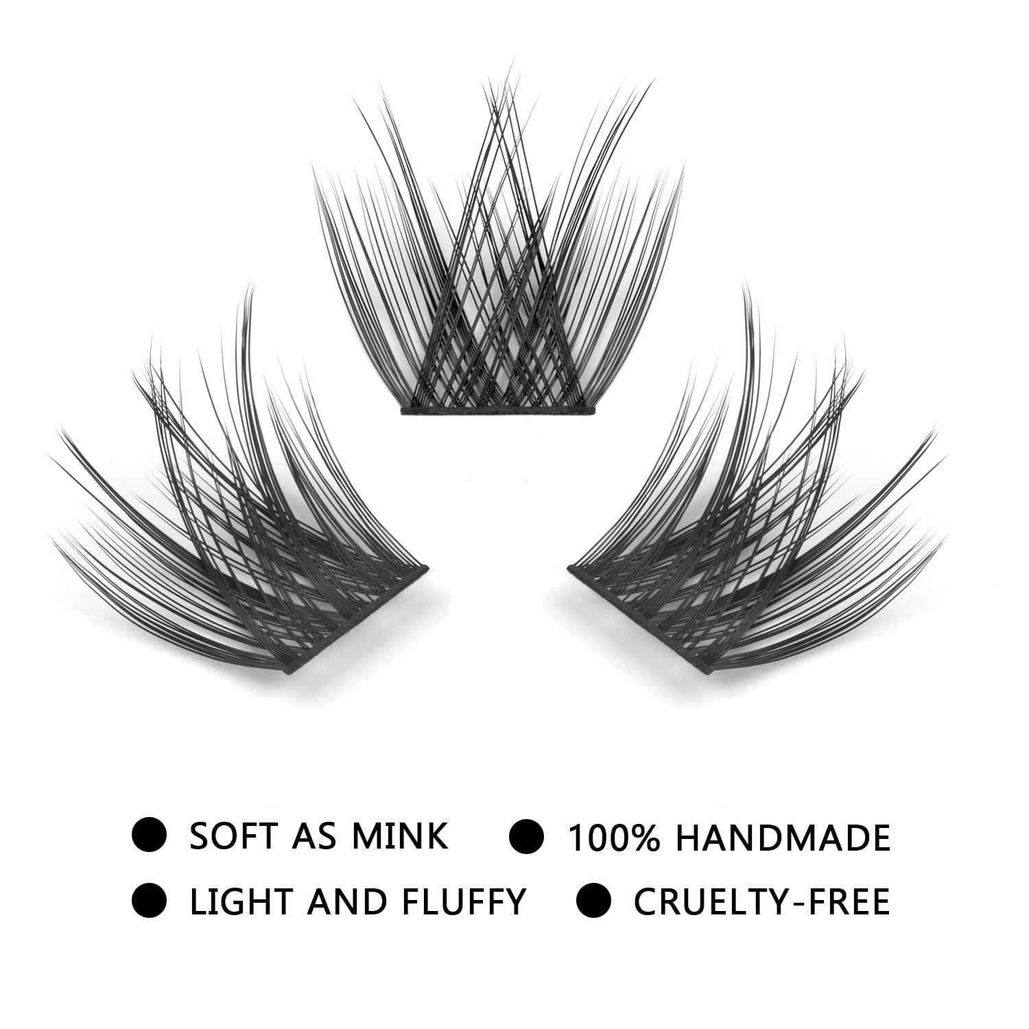 48 Clusters DIY Eyelash Extensions - MUSELASH 10mm Soft Fluffy C Curl ...