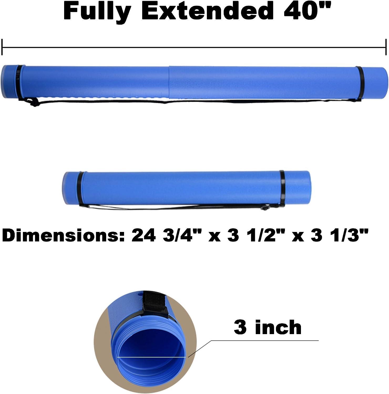 2-Pack Extendable Poster Tubes Expand from 24.5 to 40 with Shoulder ...
