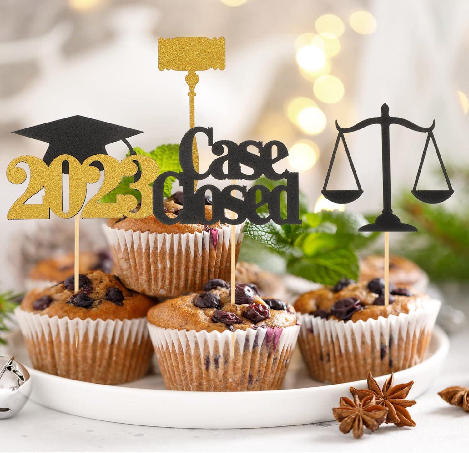 CHILDWEET 24pcs Graduation Season Cake Insert Lawyer Cake Decoration ...