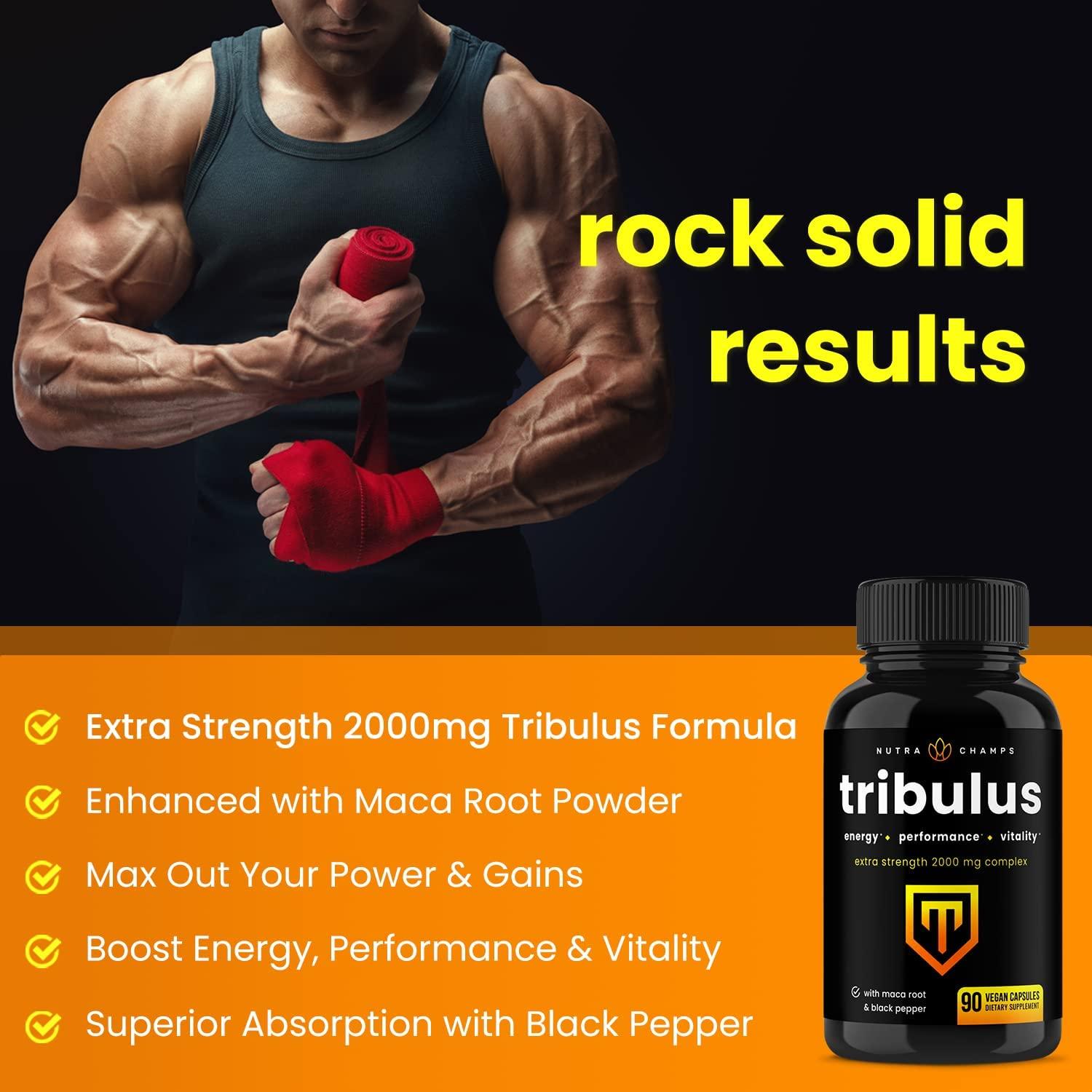 Tribulus Terrestris 2000mg Supplement Extra Strength Saponins Enhanced ...