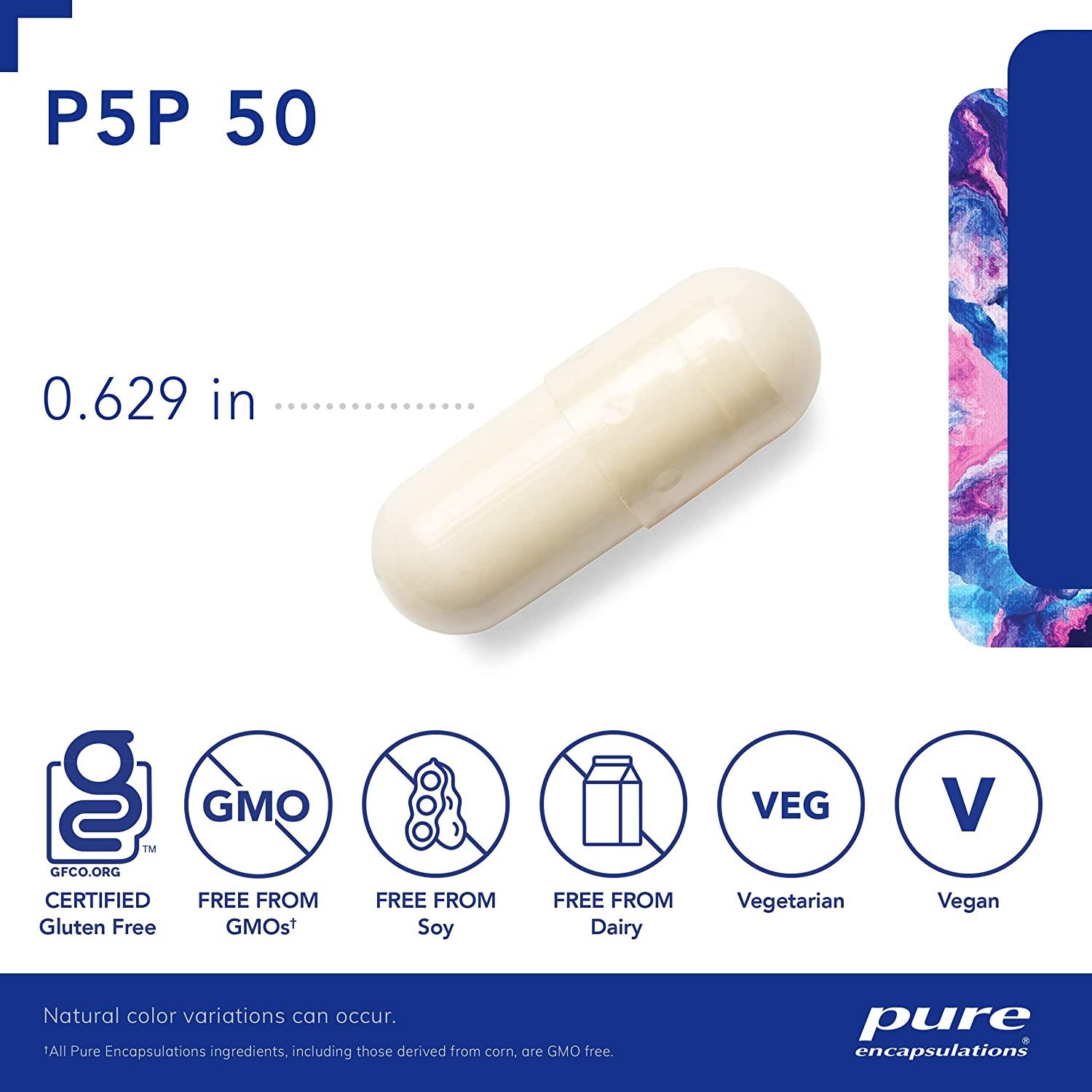 Pure Encapsulations P5P 50 | Vitamin B6 Supplement to Support Metabolism* | 60 Capsules 60 Count ...