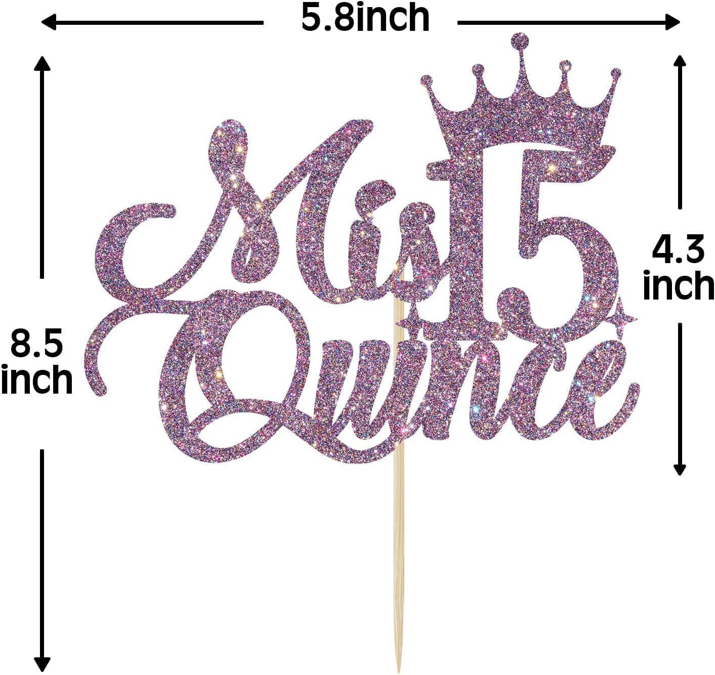 Mis Quince 15 Cake Topper Mis Quince A os Decorations 15th Birthday ...