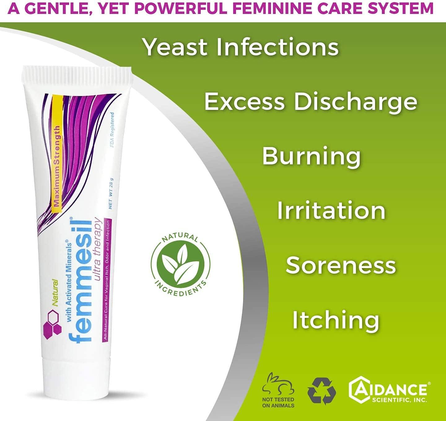 Femmesil Ultra Therapy Vaginal Ointment - Natural Relief from Yeast ...