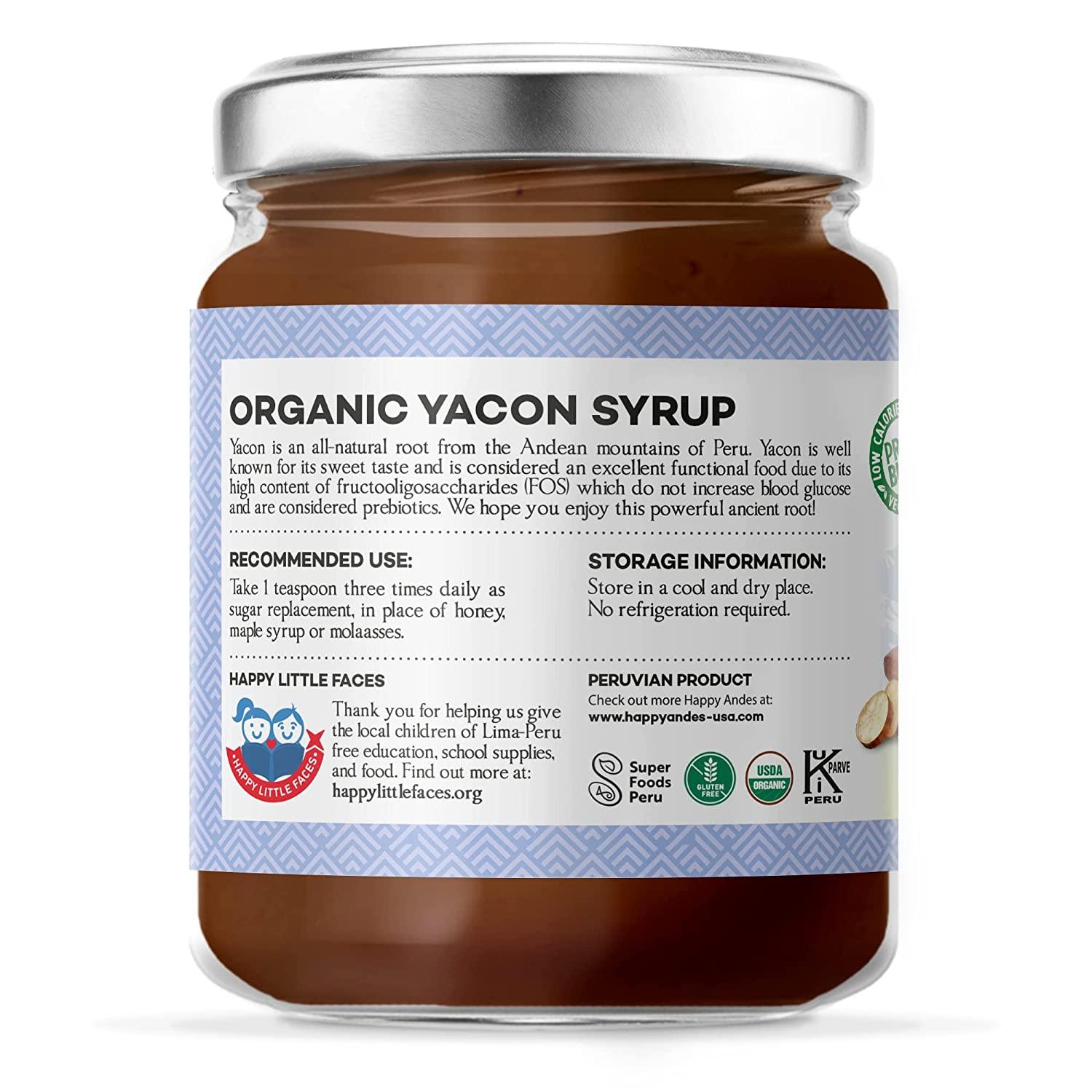 Organic Yacon Syrup 7.17oz - Vegan, Raw, Low-Calorie Sweetener - Gluten ...