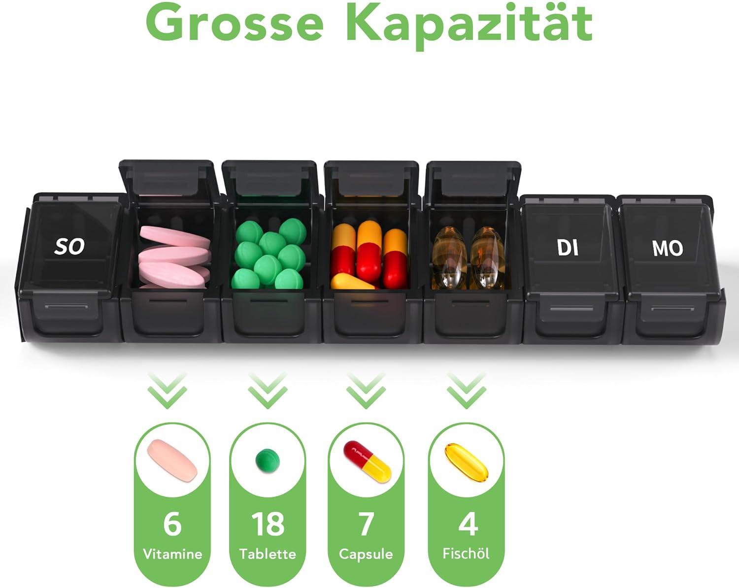 Optimized Weekly Pill Organizer Opret 7-Day Tablet Box in Rainbow ...
