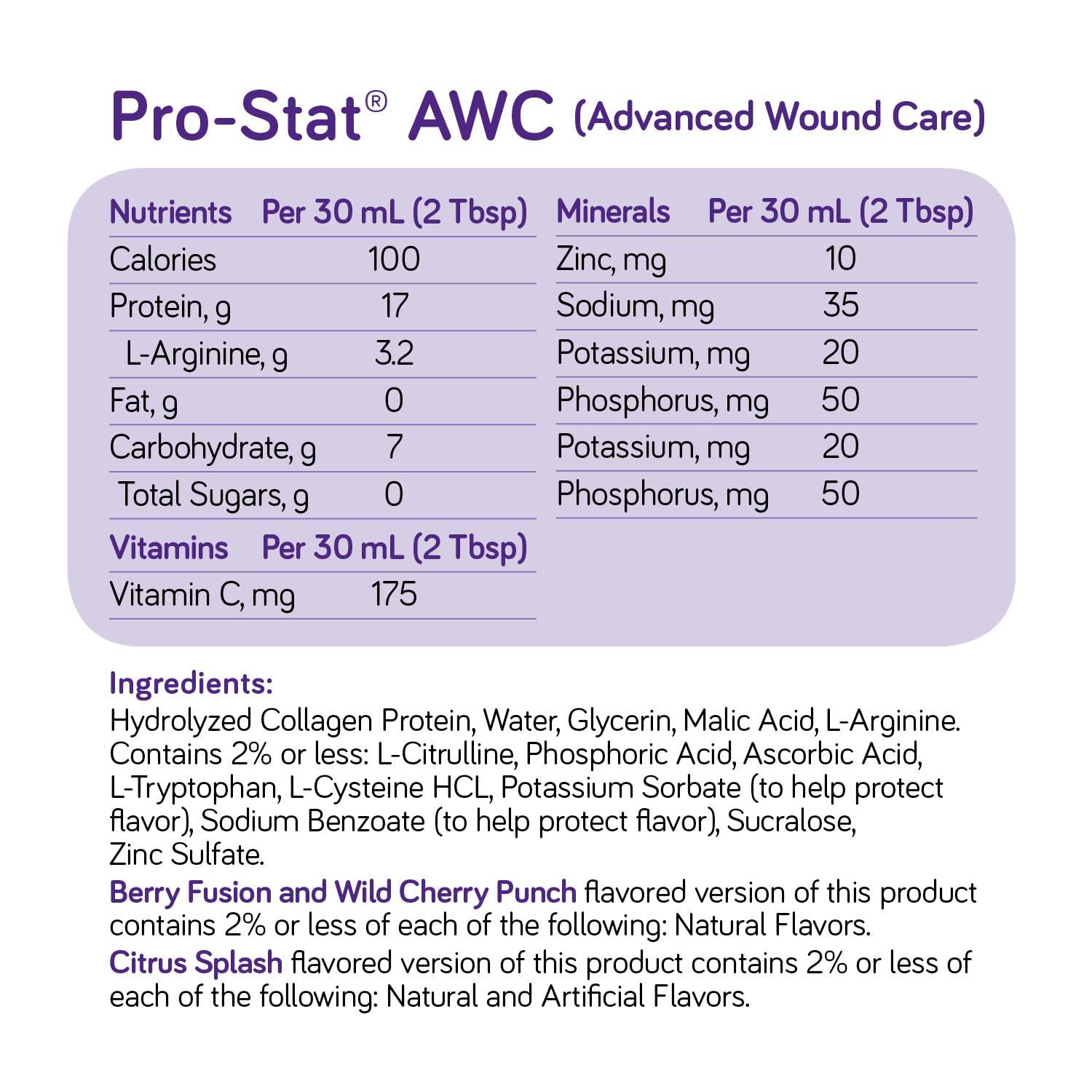 Pro-Stat Advanced Wound Care (AWC) Liquid Protein Medical Food - Citrus ...