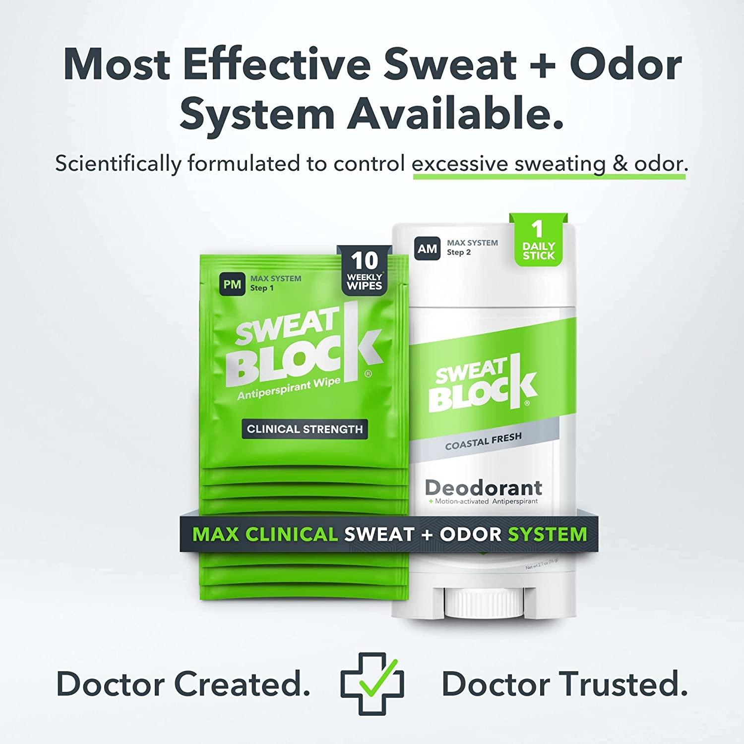 SweatBlock Max Clinical Antiperspirant Deodorant System for Men & Women ...