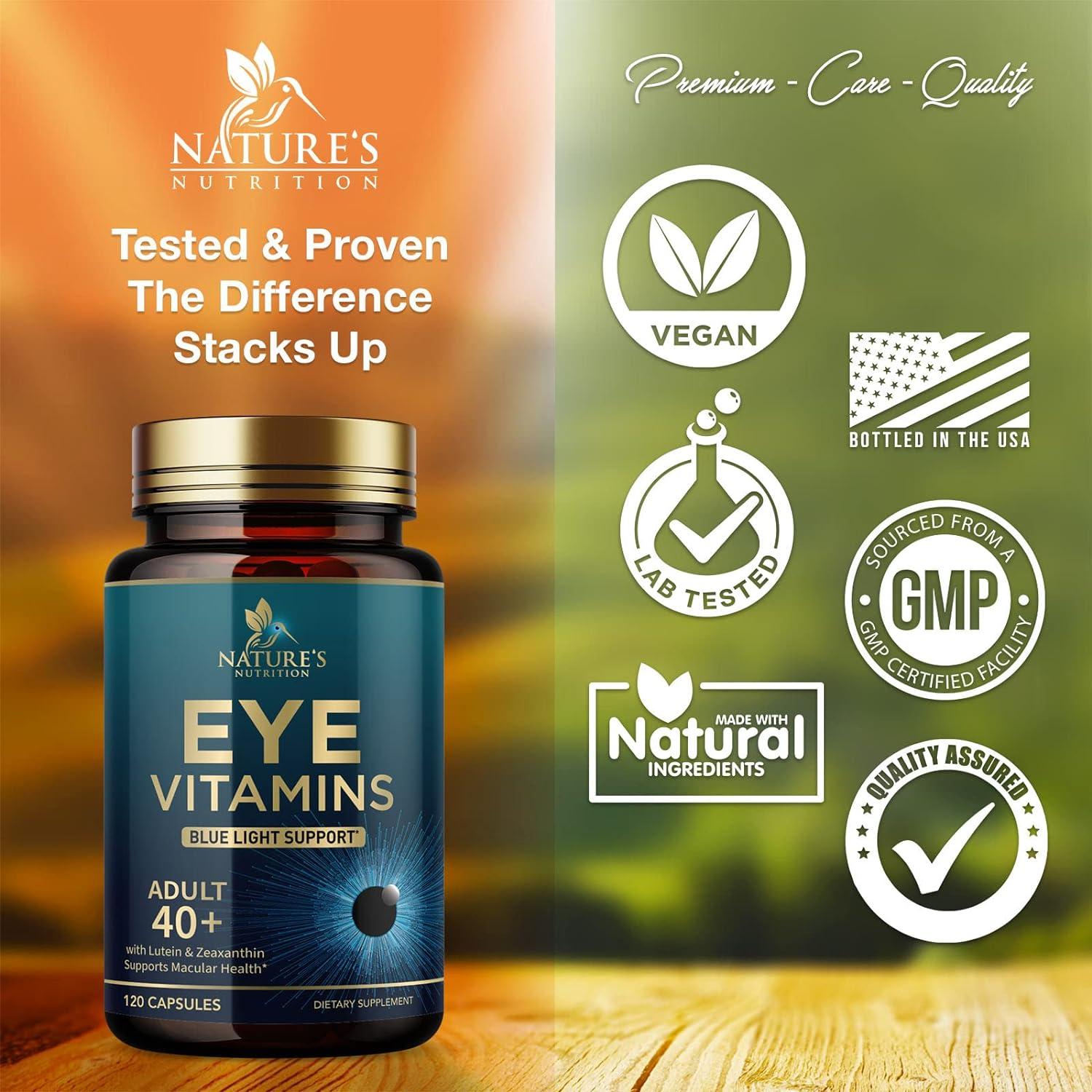 Eye Health Supplement with Lutein, Zeaxanthin, Zinc, Vitamin C & E ...