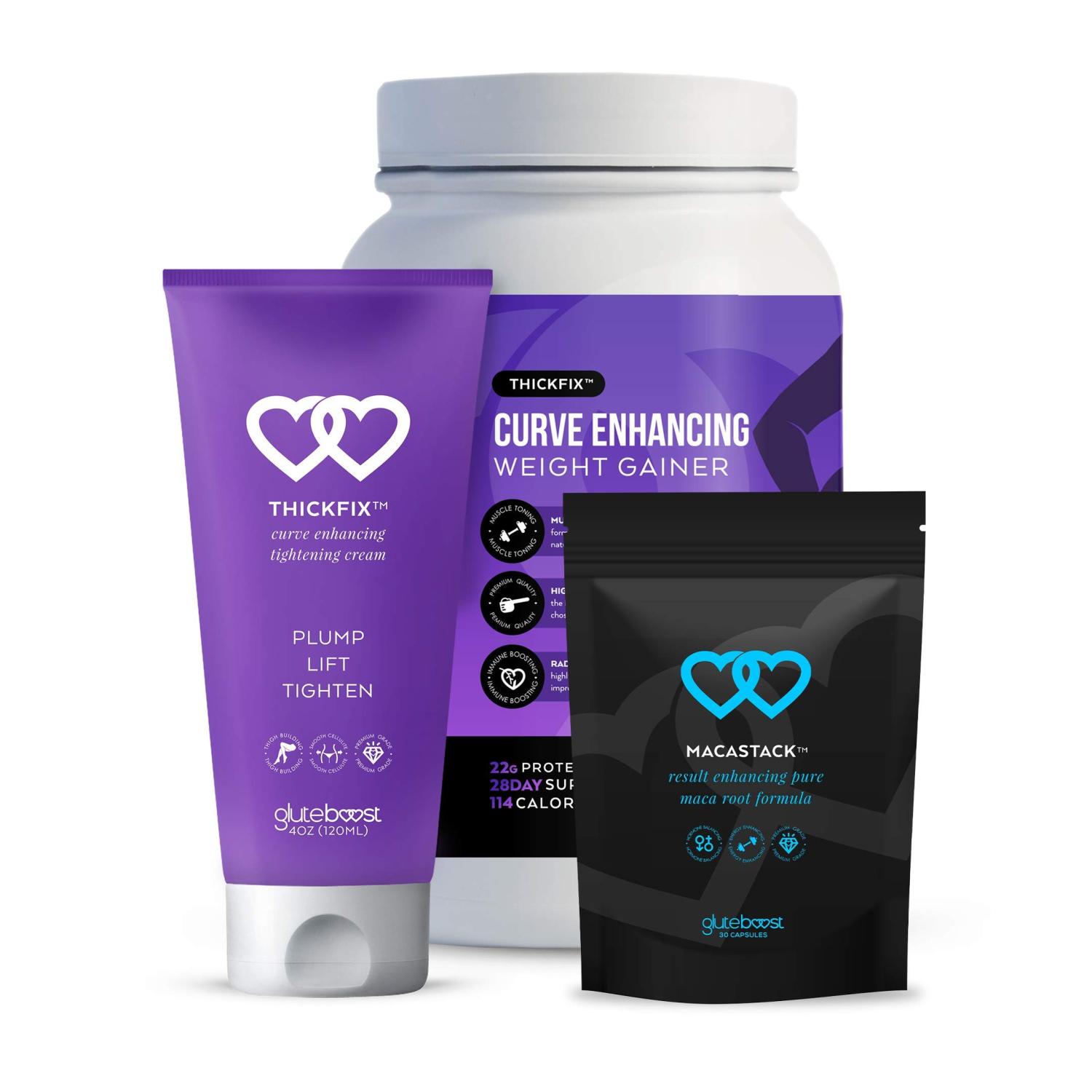 Gluteboost ThickFix Combo Kit: Natural Curve Enhancement Protein Shake ...