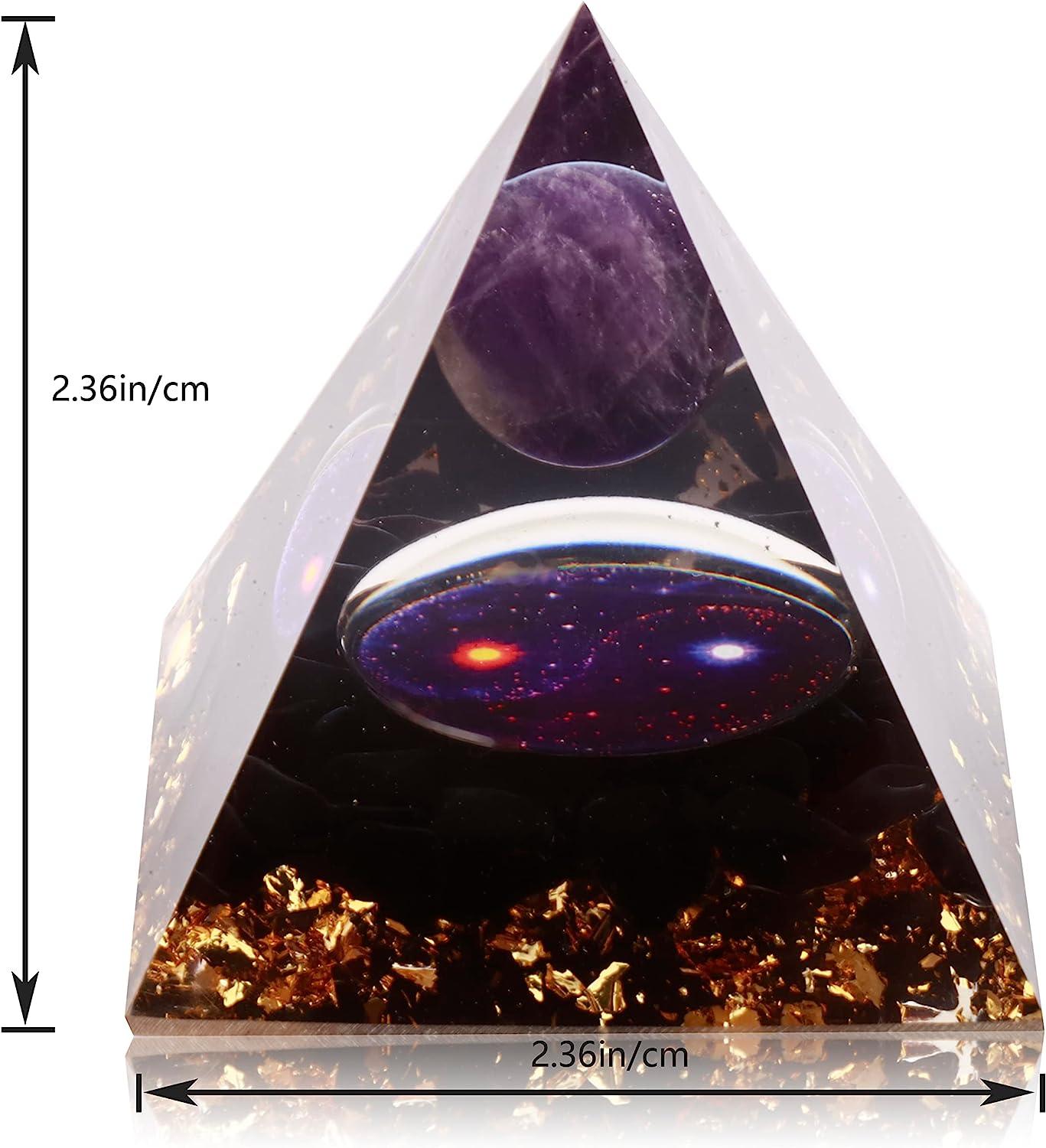 Orgone Pyramid Kit - Handmade Amethyst Crystal Sphere with Obsidian ...