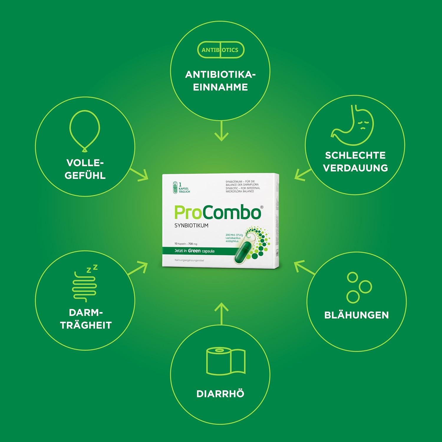 ProCombo Synbiotic - Targeted Good Bacteria Quick Results | Double Capsule & Liquid Formula | 1 ...