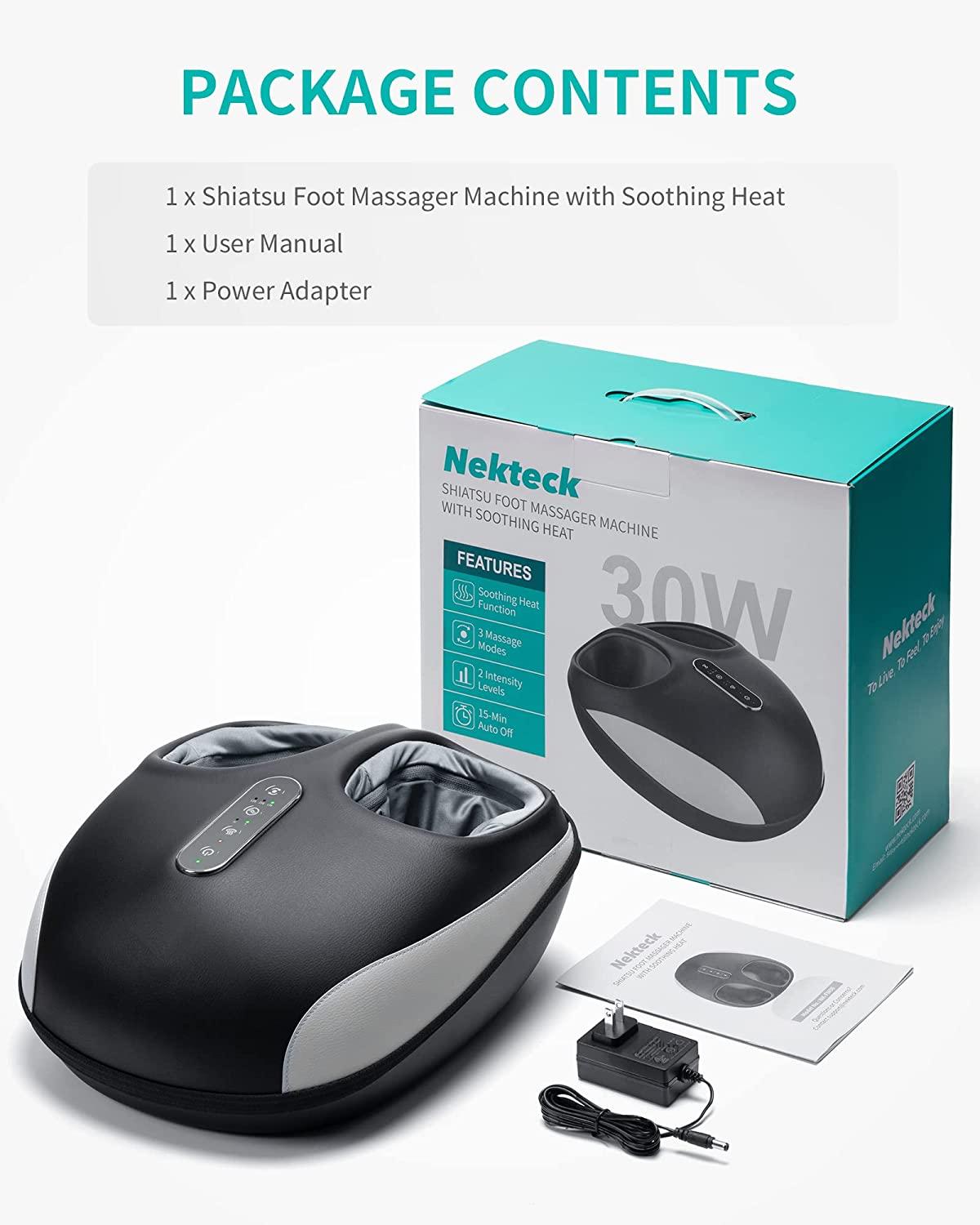 Nekteck Foot Massager with Heat - Deep Kneading Shiatsu Technology, Air ...