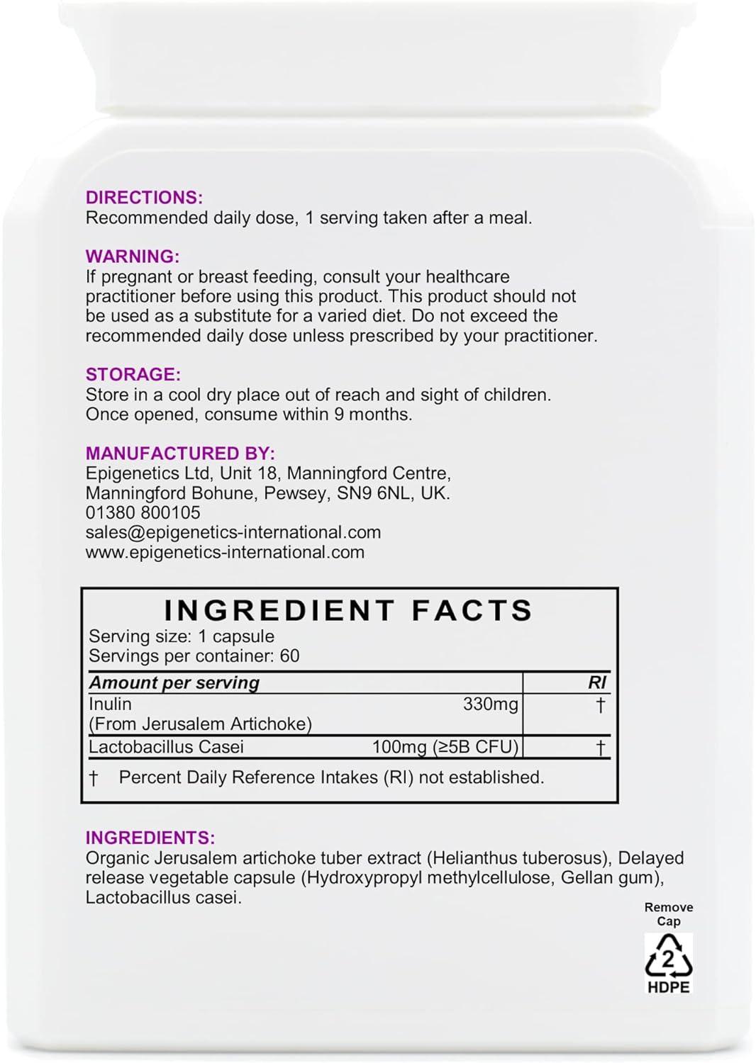 Lactobacillus Casei | 5 Billion CFU Probiotic + Jerusalem Artichoke ...