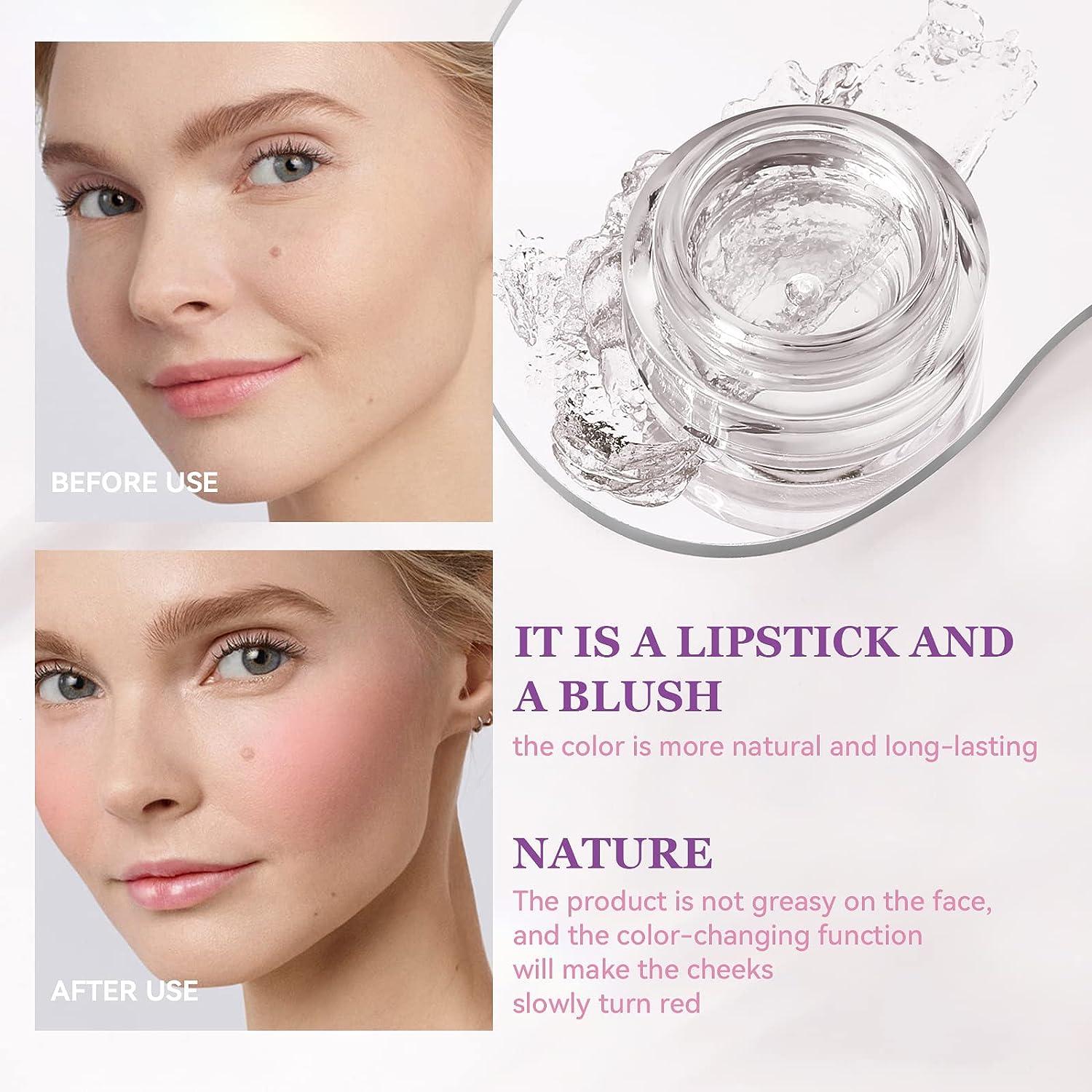 RoyueS Color Changing Blush Lip Gloss - Natural Moisturizing Waterproof ...