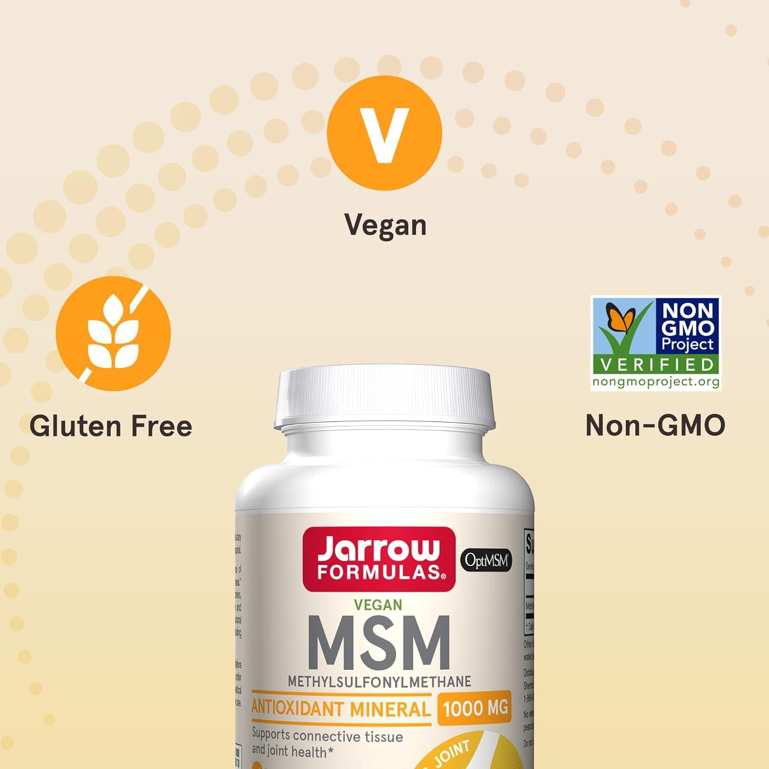 Jarrow Formulas MSM 1000 mg - 100 Veggie Capsules for Joint Health ...