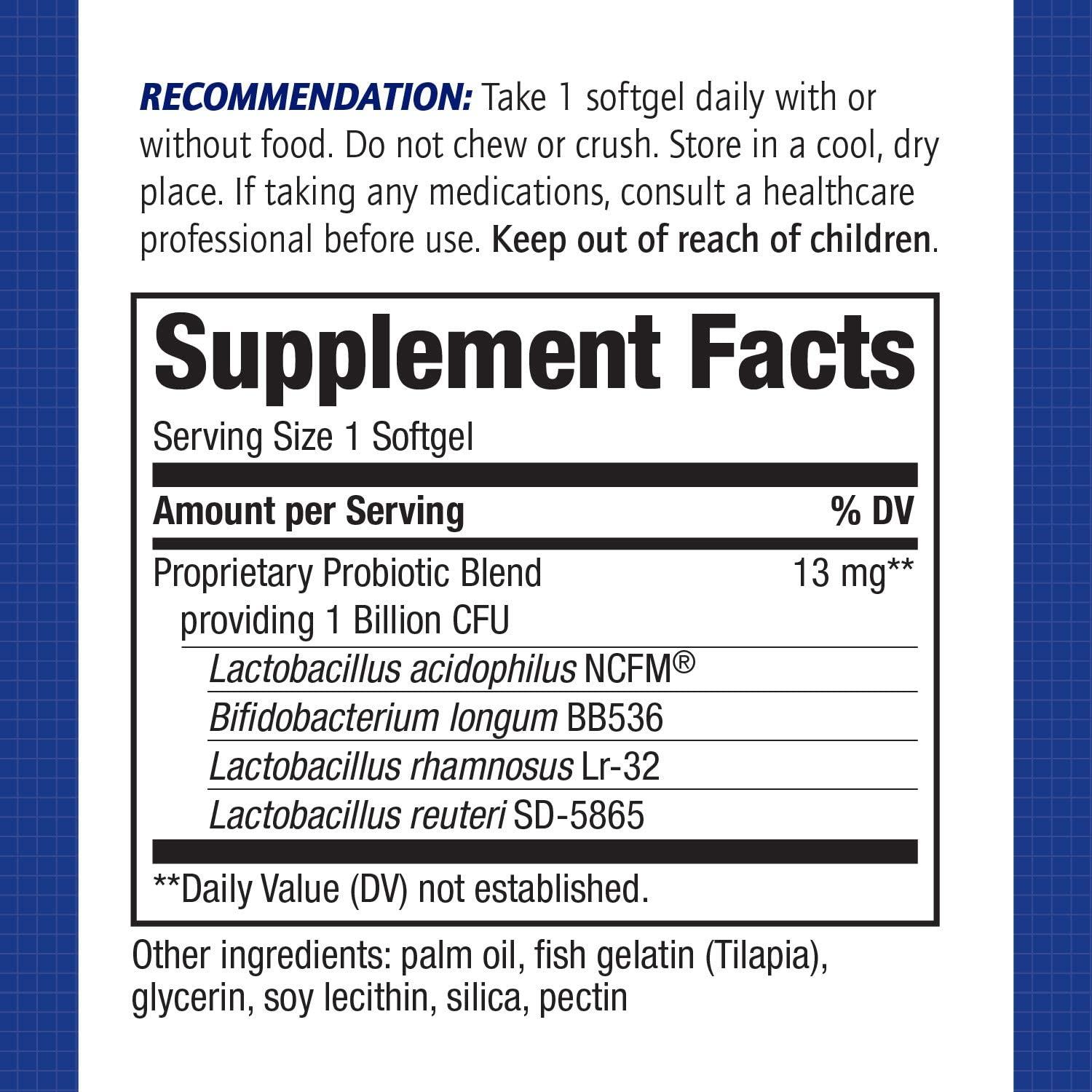 Nature's Way Primadophilus Reuteri Pearls - 30 Probiotic Softgels for ...