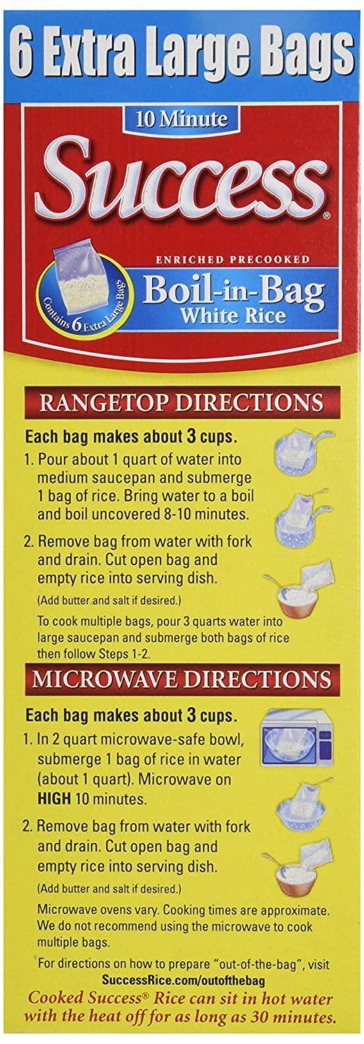 Success Boil in Bag White Rice 2 lb. (Pack of 4) - Convenient and ...