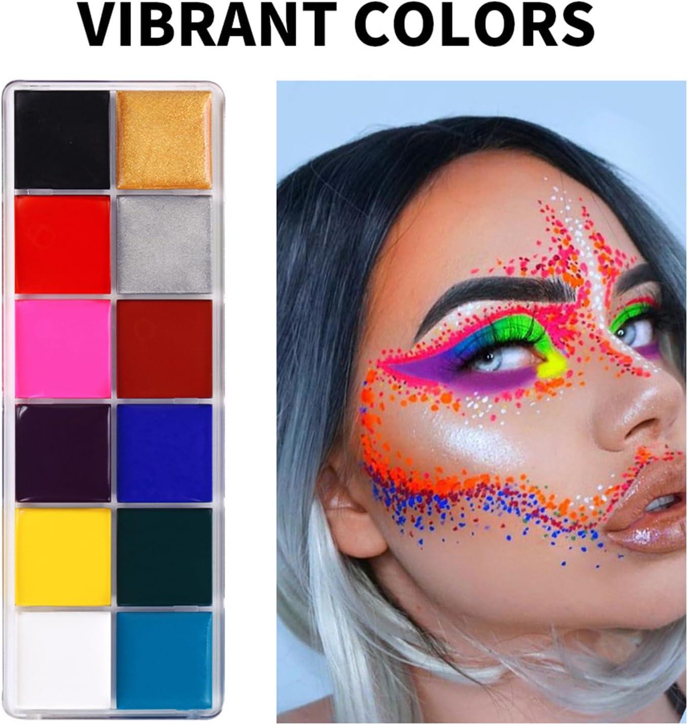 Face Paint Palette Oil Based Face Paint 12 Colours Body Paint Palette ...