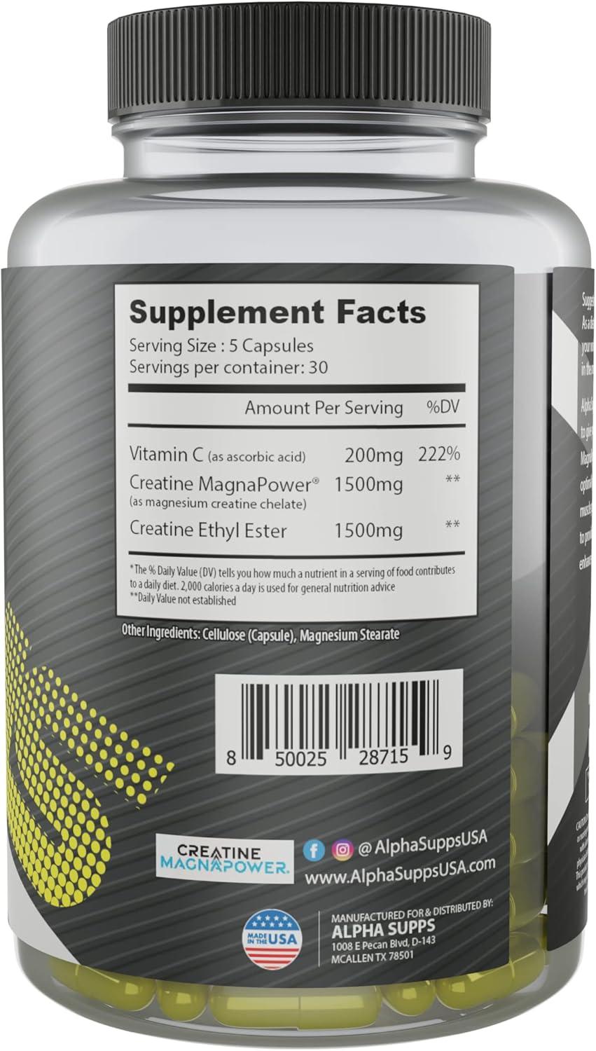 Alpha CRE X2 - 1500mg Creatine MagnaPower & Ethyl Ester | Advanced 150 ...