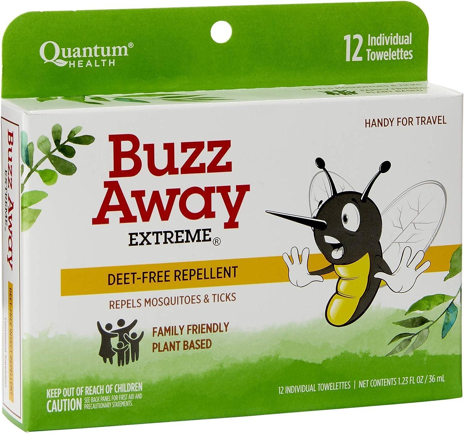 Quantum Buzz Away Extreme Towelettes - Natural DEET-Free Insect ...