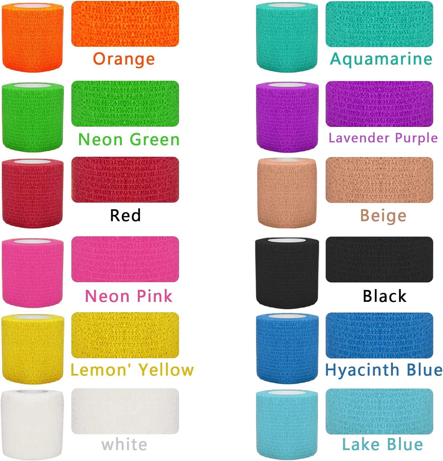 FengLe Self Adhesive Bandage Wrap 12 Mix Color 30 Pack - Waterproof ...