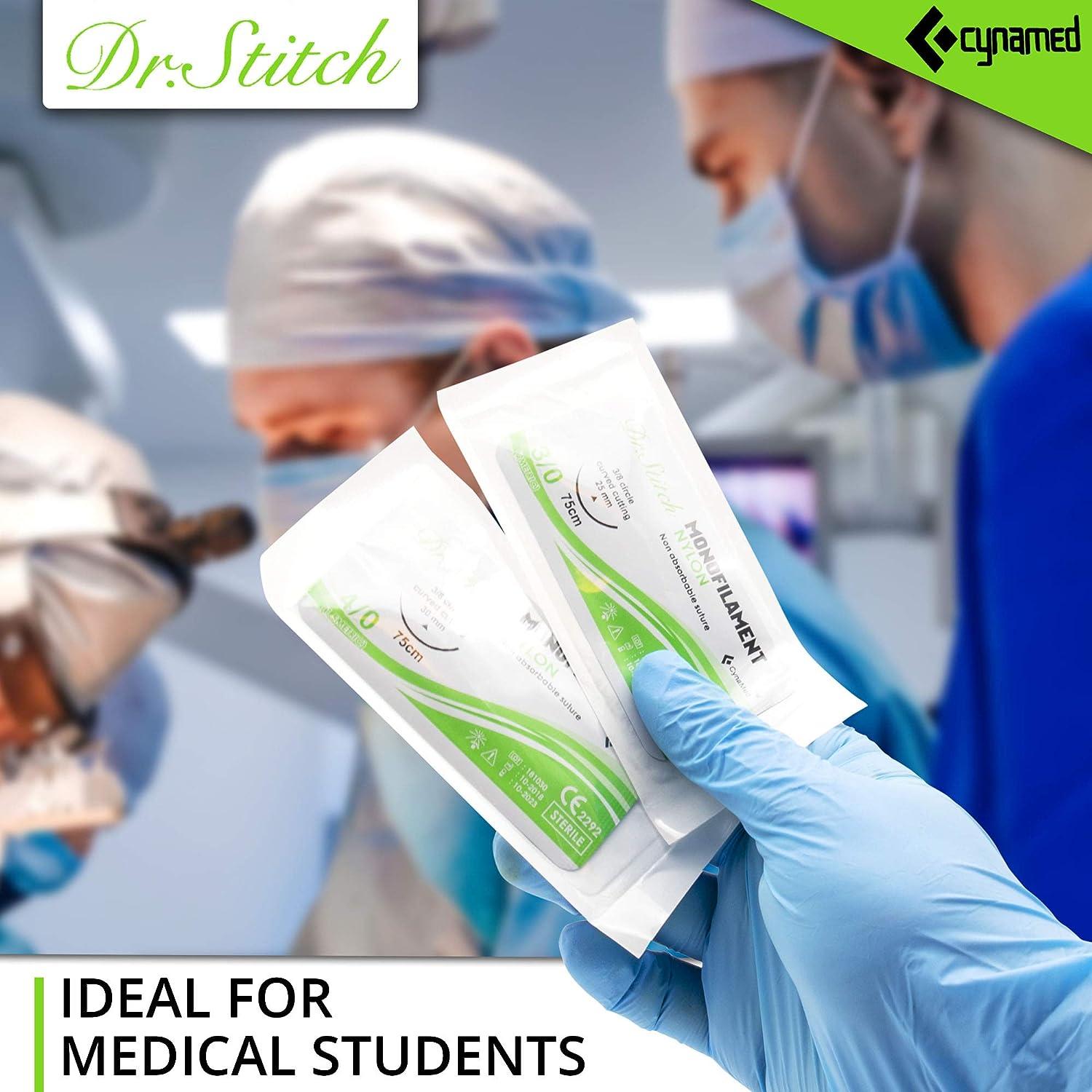 Dr. Stitch Suture Thread and Needle (16PK) - Ideal for Practice ...