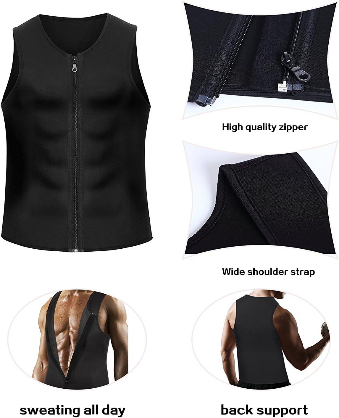 Yokald Men's Sauna Sweat Vest | Neoprene Compression Waist Trainer Top ...