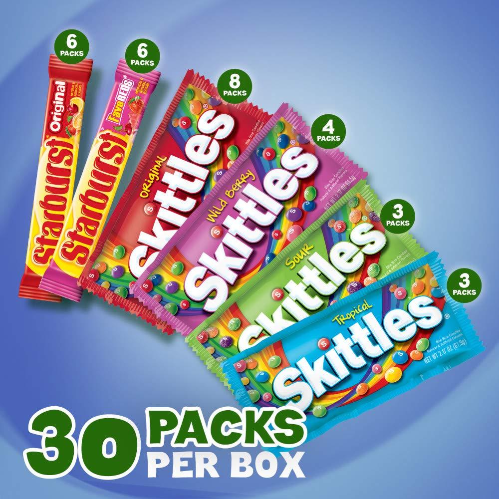 Valentine's Day Candy Mix: Skittles & Starburst 67.79oz Box - 30 Count ...