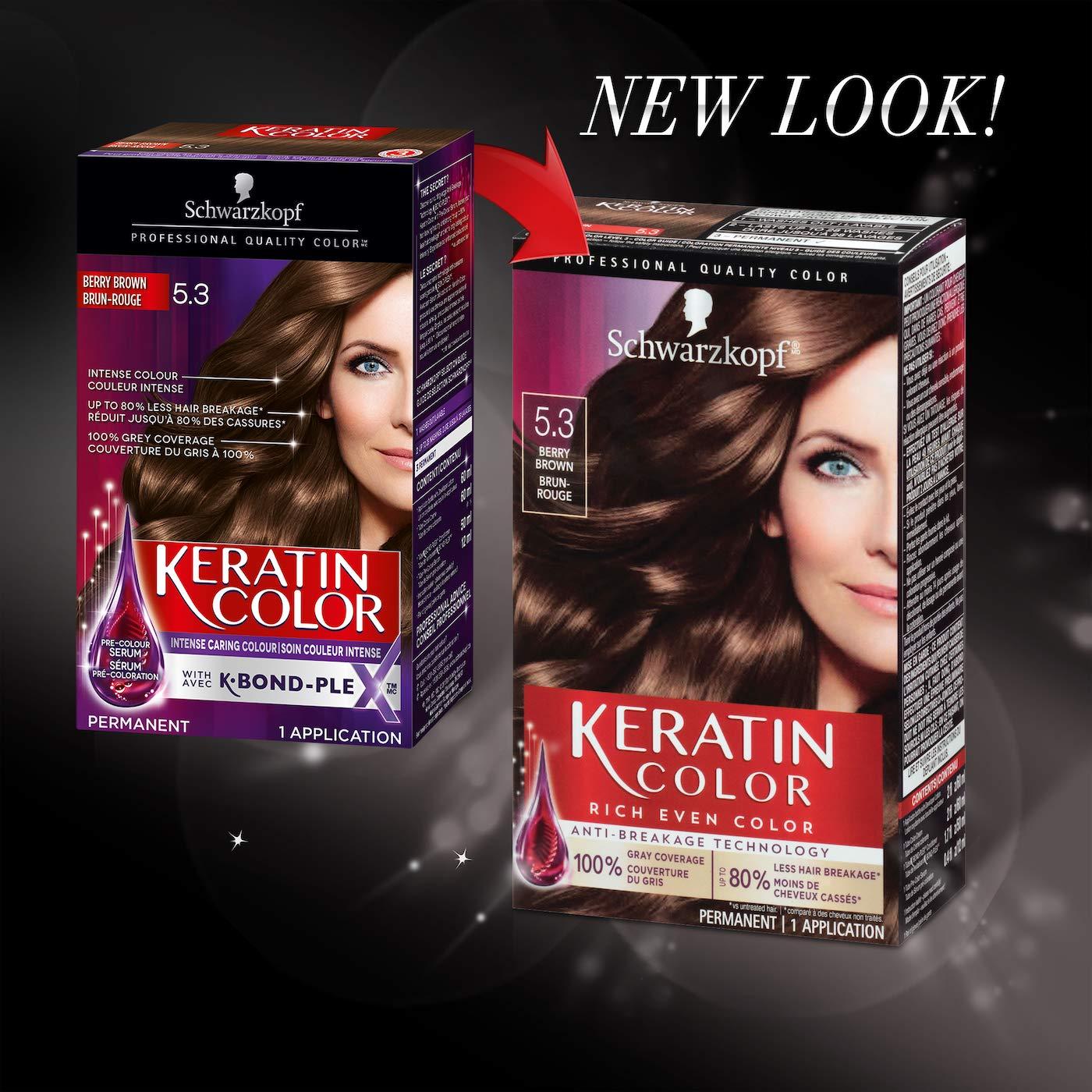Schwarzkopf Keratin Color 5.3 Berry Brown Hair Color Cream - Permanent ...