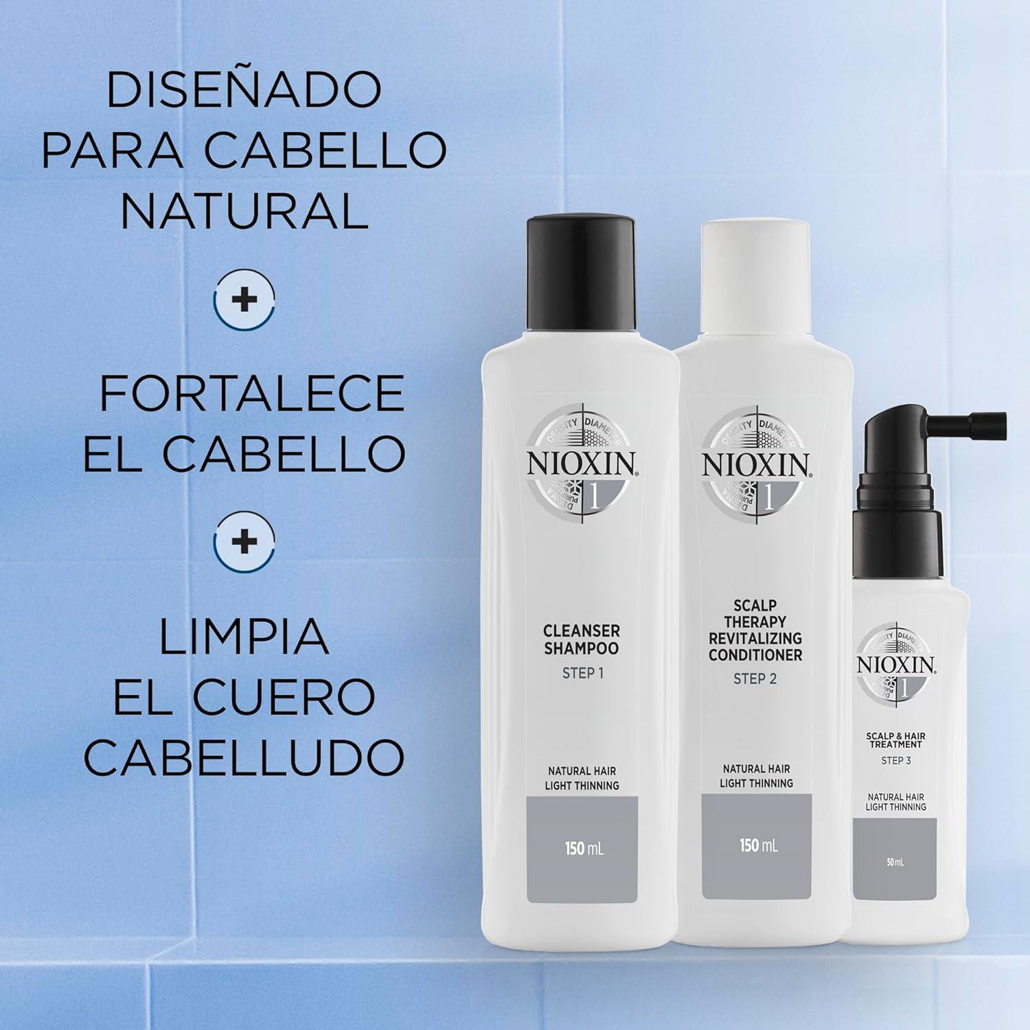 Nioxin System 1 Natural Hair Treatment Trial Kit - 3-Part System for ...