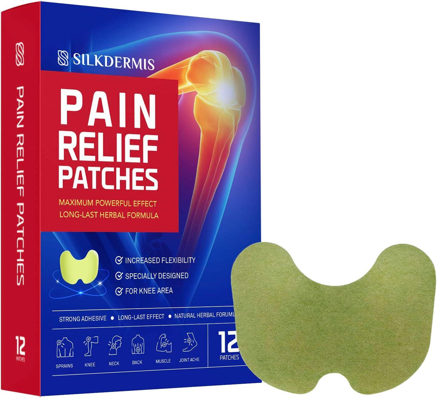 SilkDermis Pain Relief Patches 12 Count - Herb Infused for Knee & Back ...