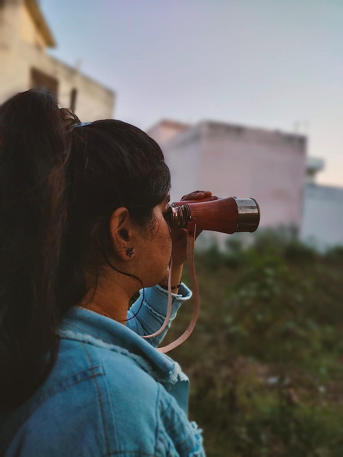 Nautical Design Antique Victorian Marine Brass Leather Binocular Sailor ...