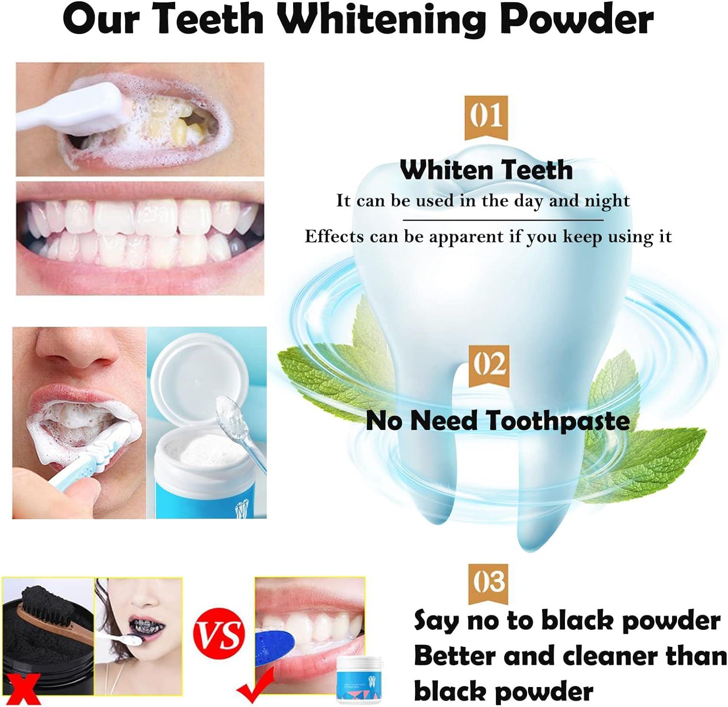 Baking Soda Teeth Whitening Powder Brighten Smile, Remove Yellow Stains ...