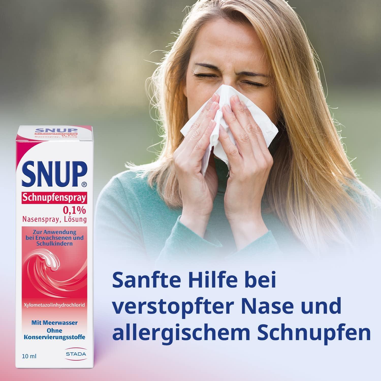 Buy Snup Runny Nose Spray 0.1% - Nasal Spray with Sea Water for Nasal ...