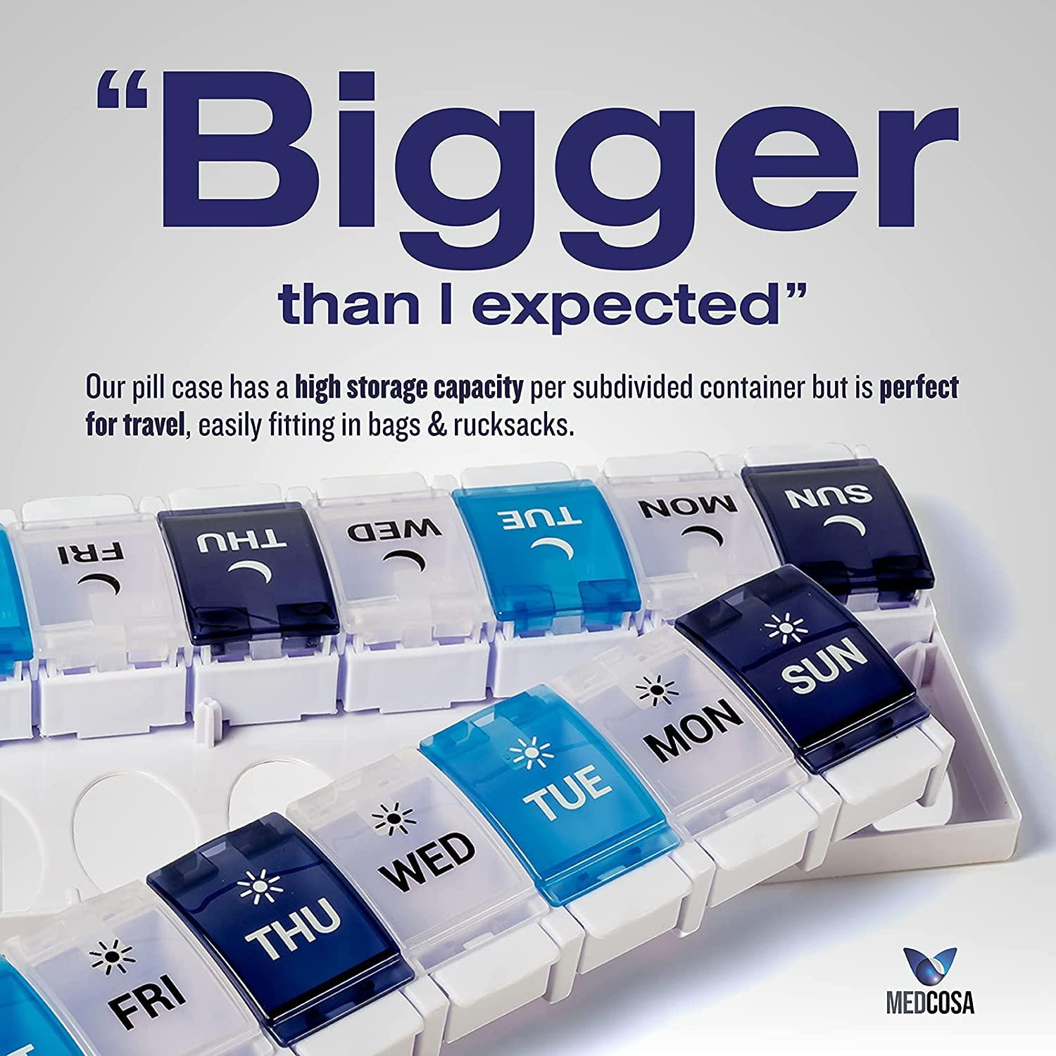 Medcosa 7-Day Pill Case | AM & PM Medicine Organizer | 2x Daily ...
