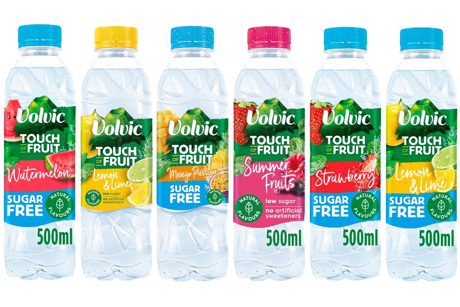 Volvic Touch of Fruit Sugar-Free & Low Sugar Natural Flavoured Water ...