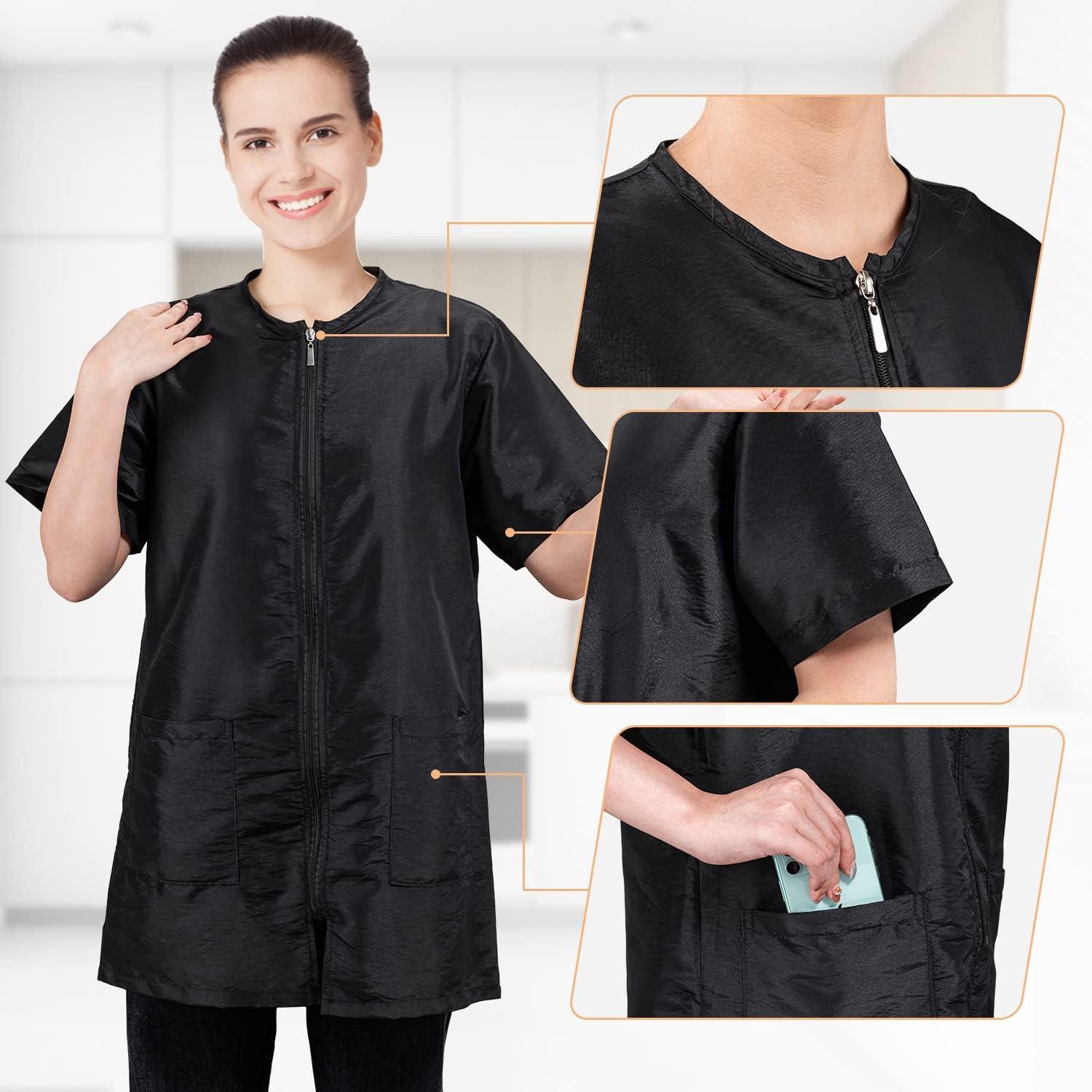 Noverlife Black Pet Grooming Workwear with Long Full Zipper, XL Size ...