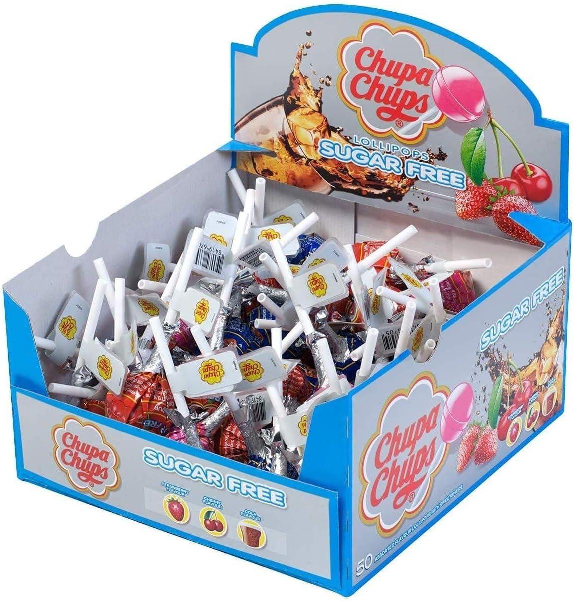 Chupa Chups Party Sweets - Sugar Free Assorted Box of Lollipops (100 ...