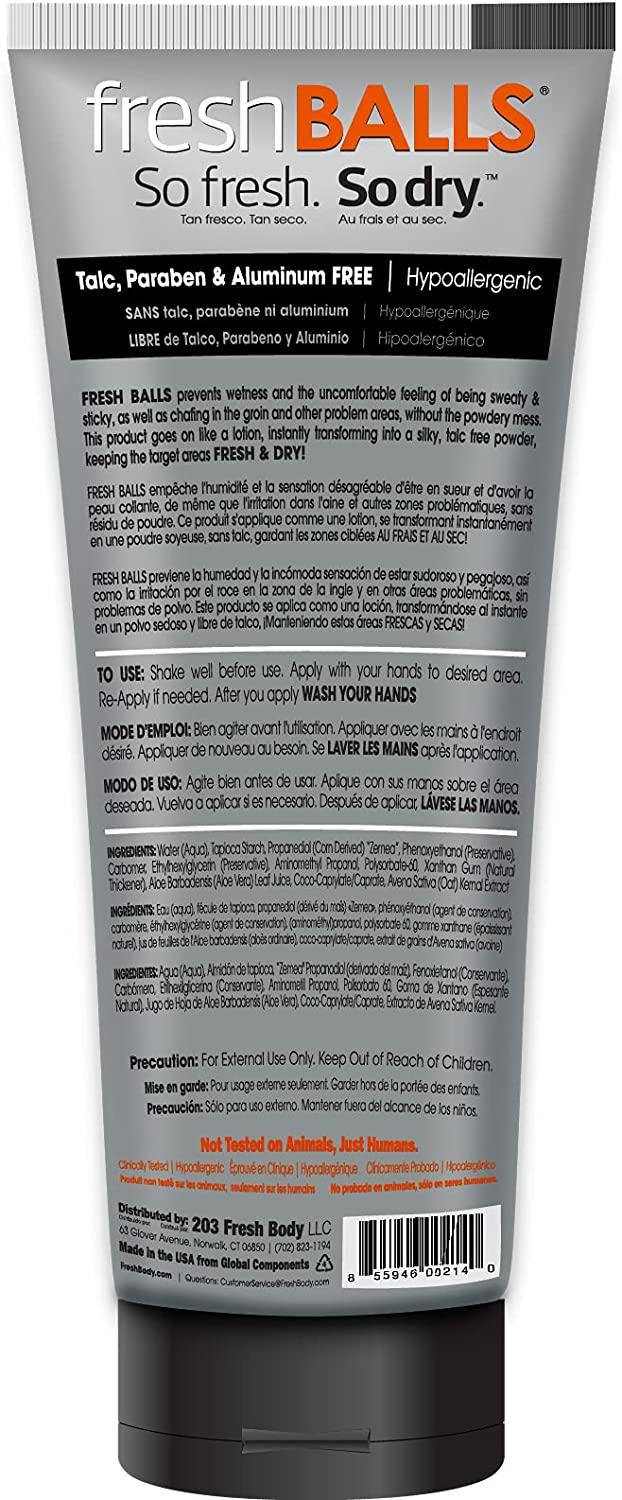 Fresh Balls Lotion 3.4 fl oz | Men's Anti-Chafing Cream to Powder - Ball Deodorant for Groin ...