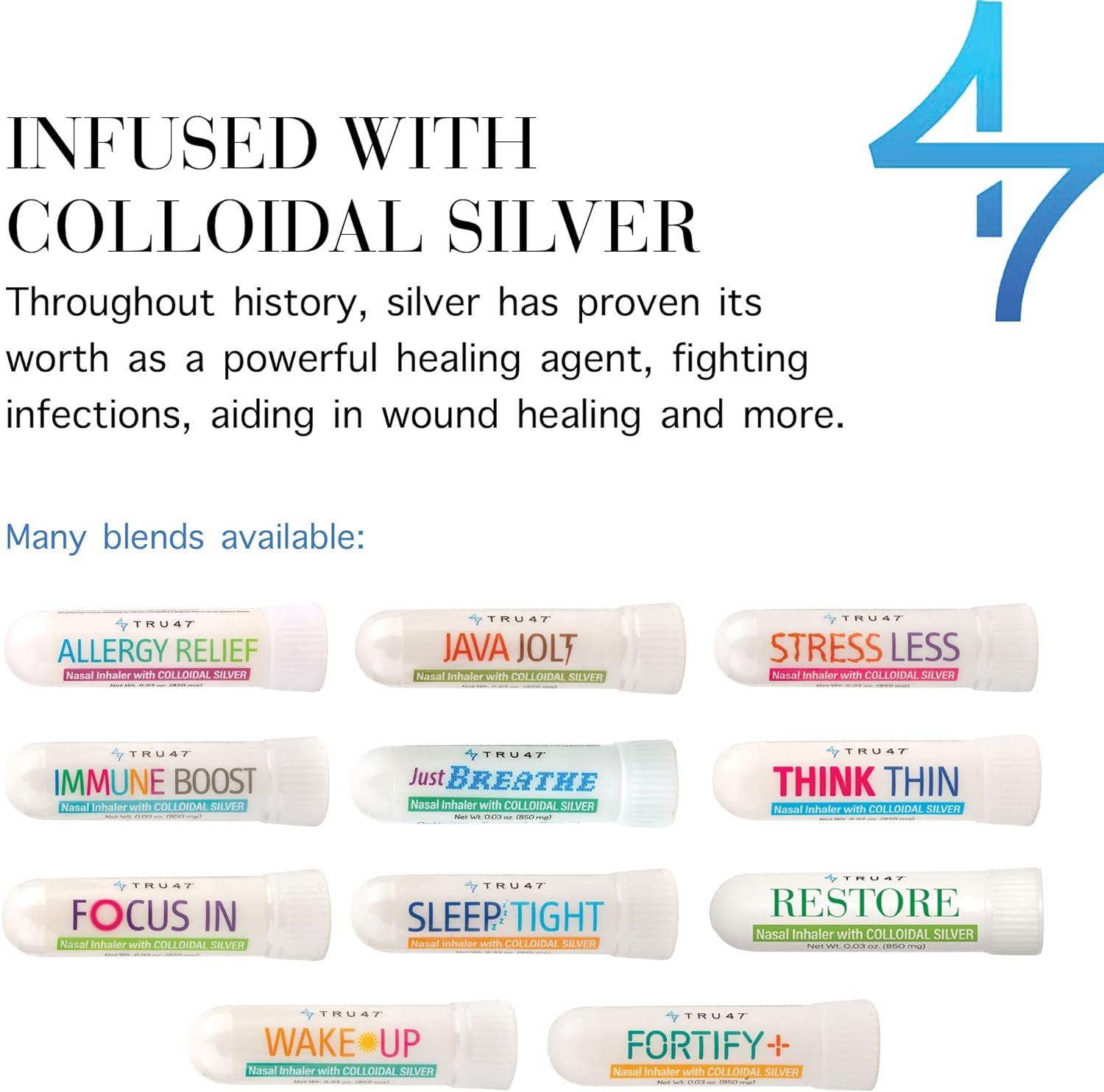 TRU47 Organic Essential Oil & Colloidal Silver Nasal Inhaler Stick for ...