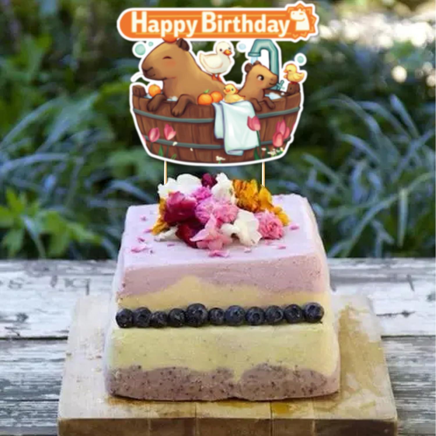 Gallasy 13pcs Capybara Birthday Cupcake Topper Capybara Cake Topper for ...