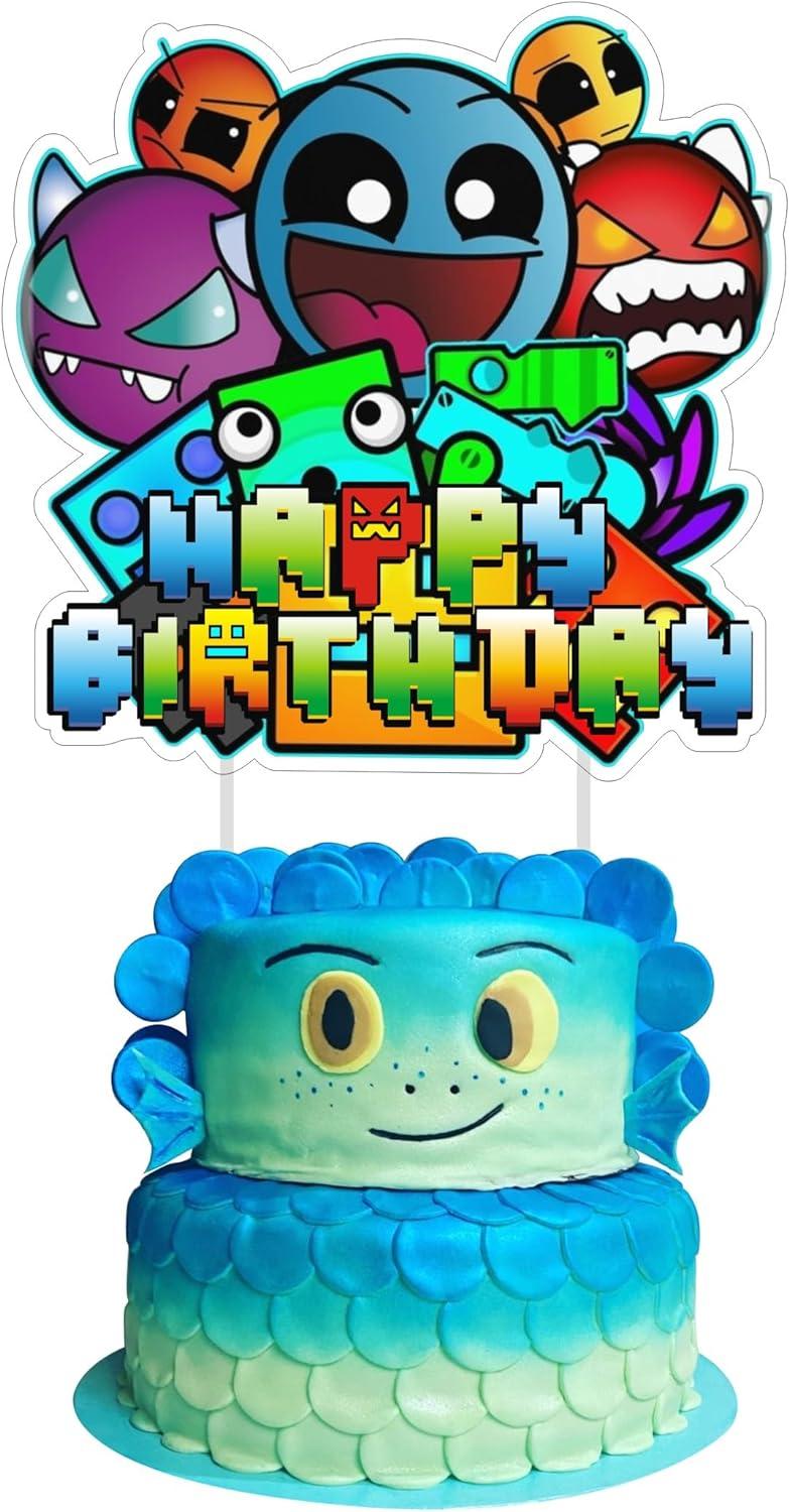 24Pcs Geometry Aesthetic Dash Cupcake Toppers and Cake Topper for ...