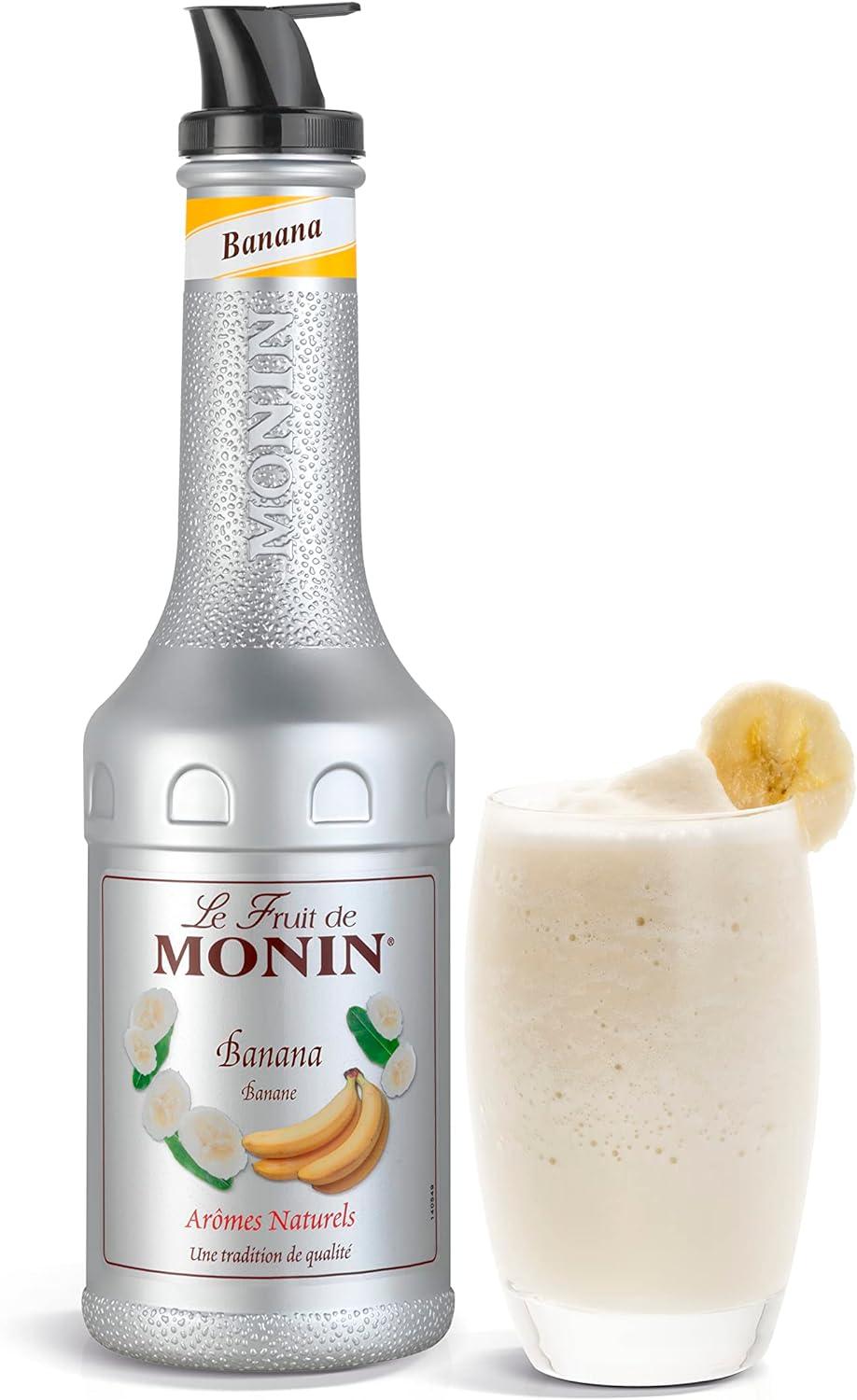 MONIN Banana Fruit Mix Puree 1L - Vegan-Friendly Allergen-Free 100% ...